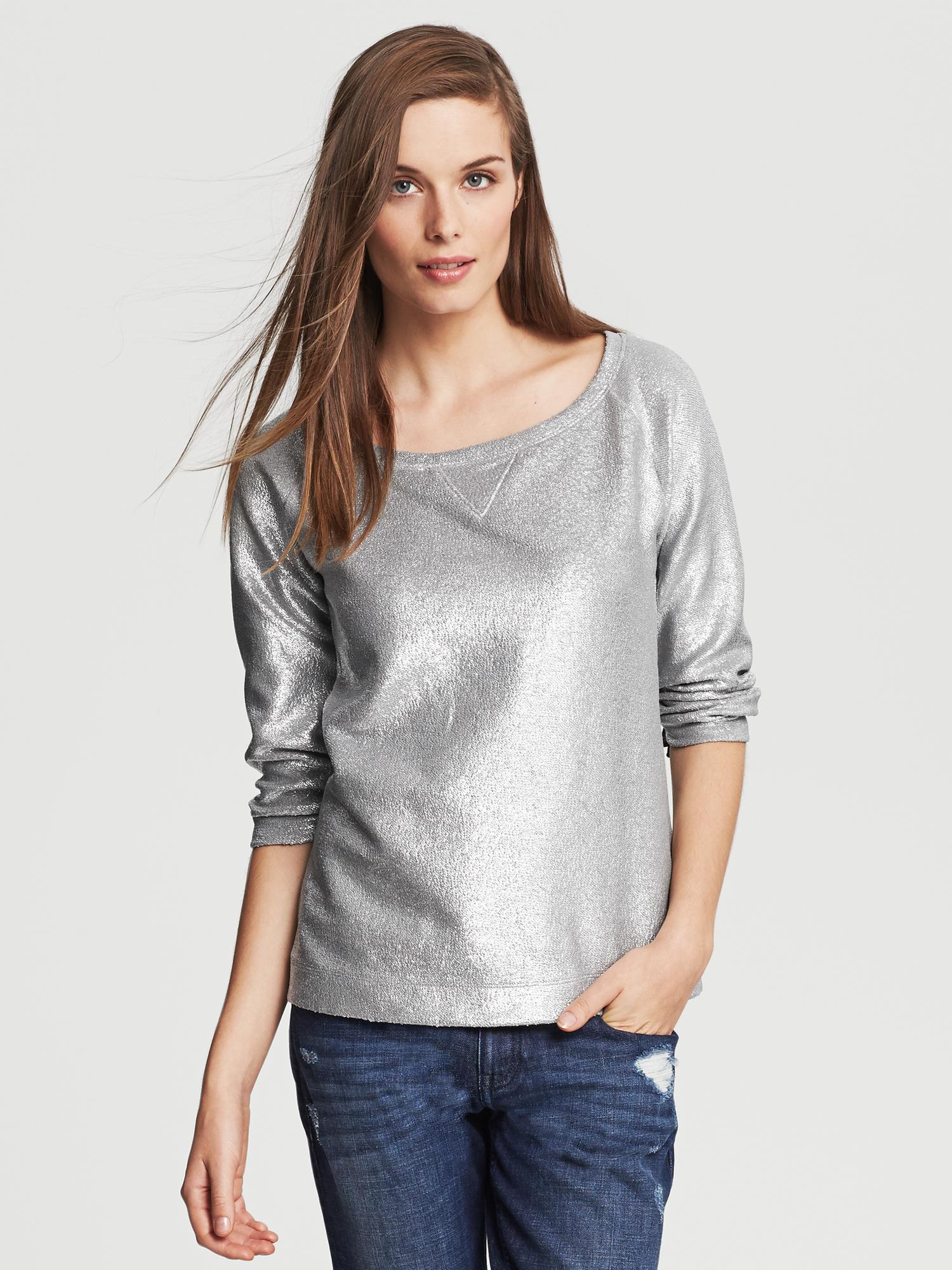 Heritage Silver Sweatshirt | Banana Republic