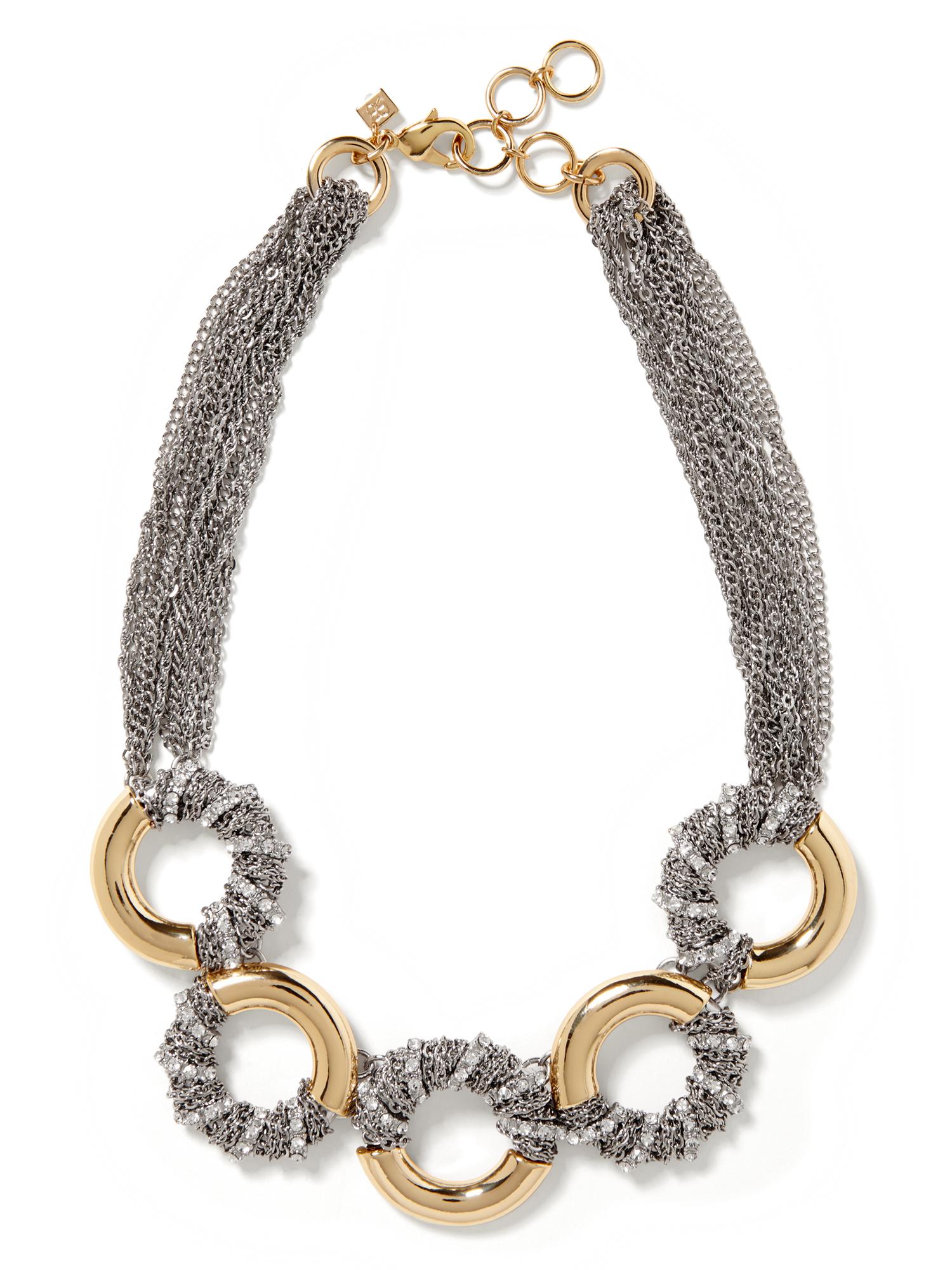 Mixed Metal Statement Necklace | Banana Republic
