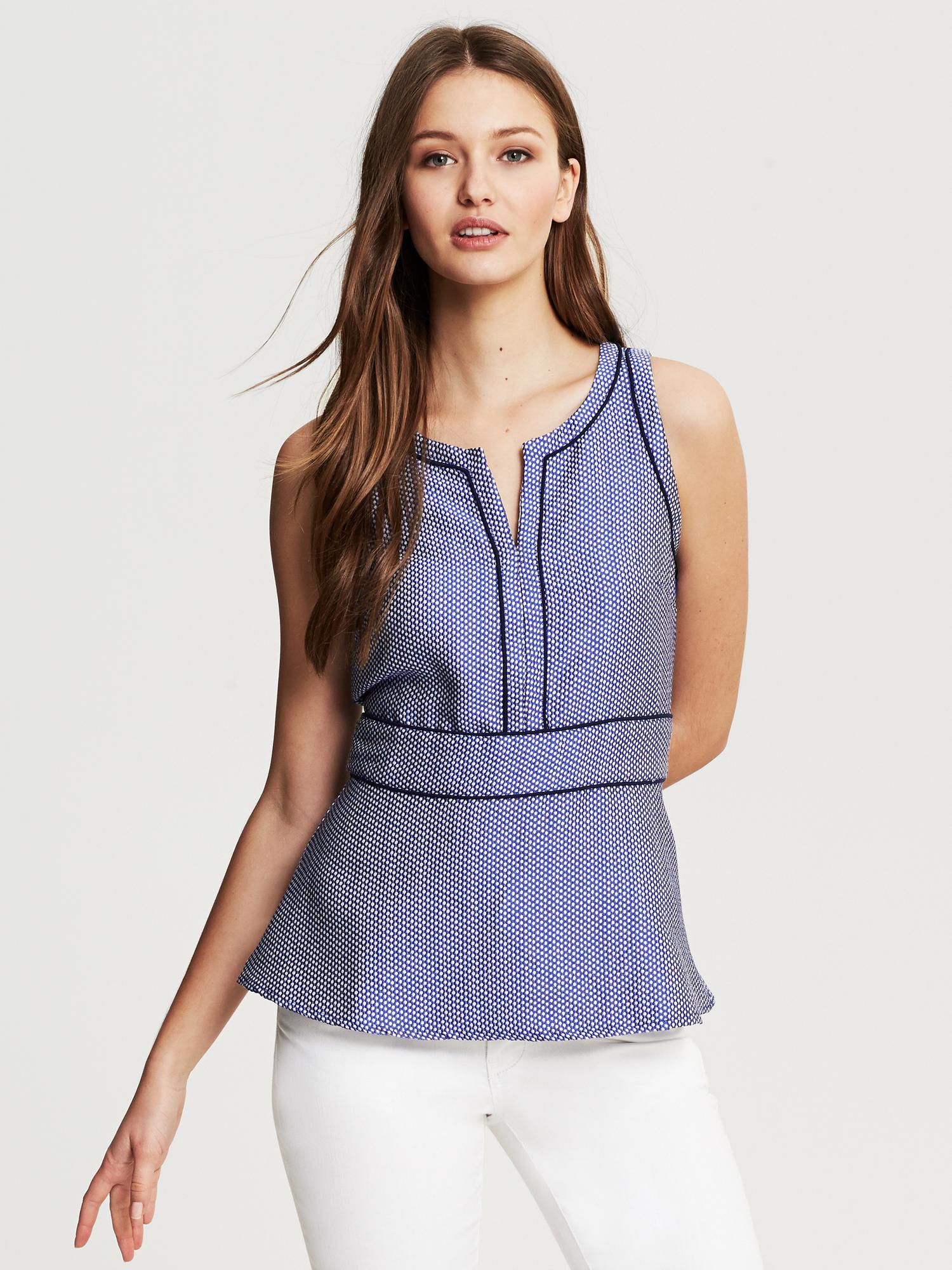 Textured Fit-and-Flare Top | Banana Republic