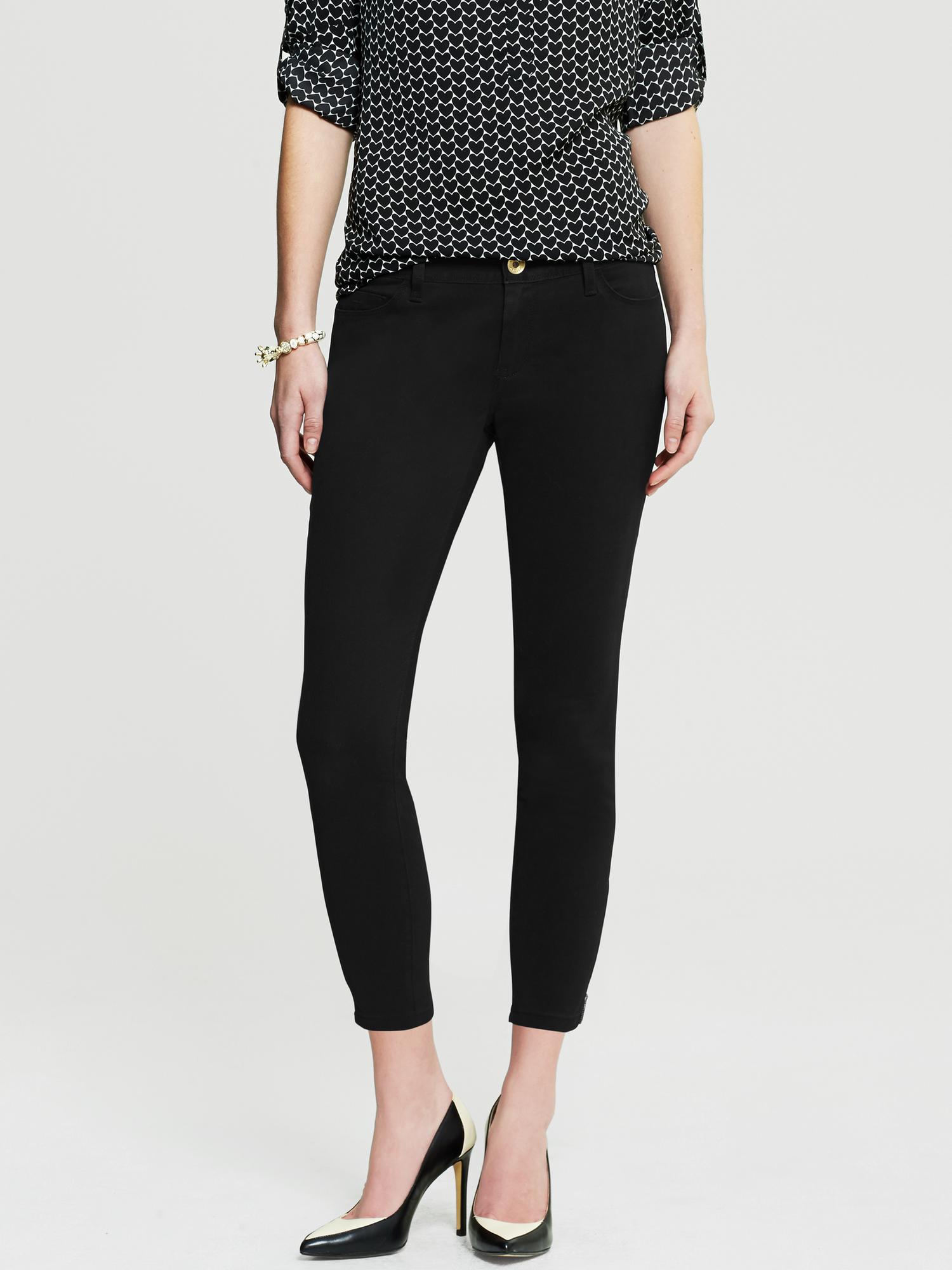 Twill Skinny Ankle Zip Legging | Banana Republic