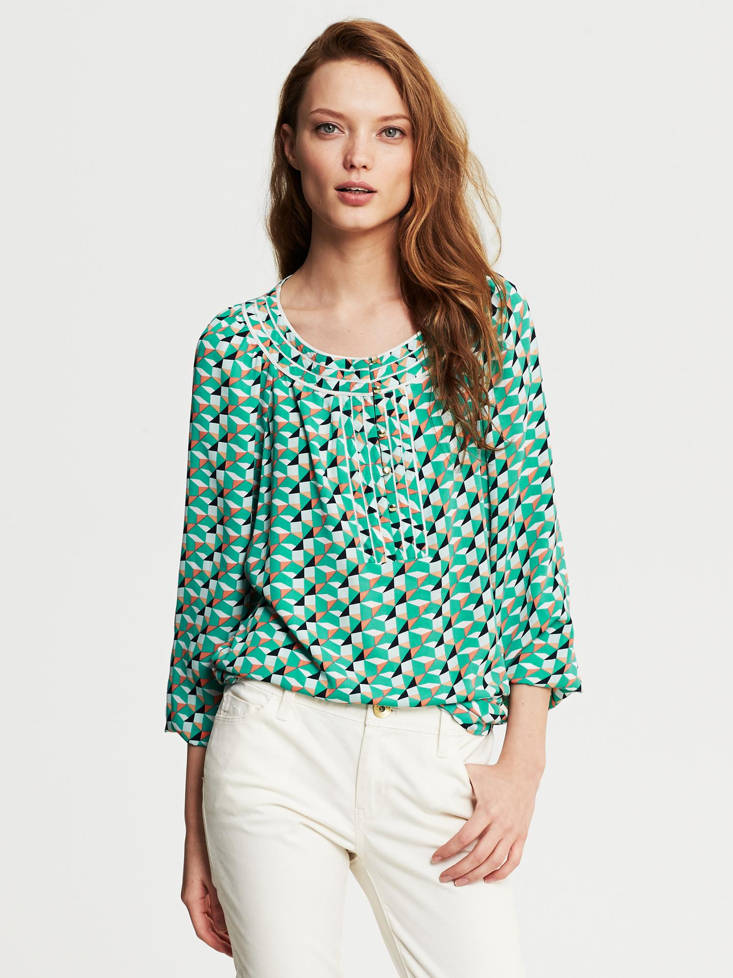 Geo-Print Blouse | Banana Republic