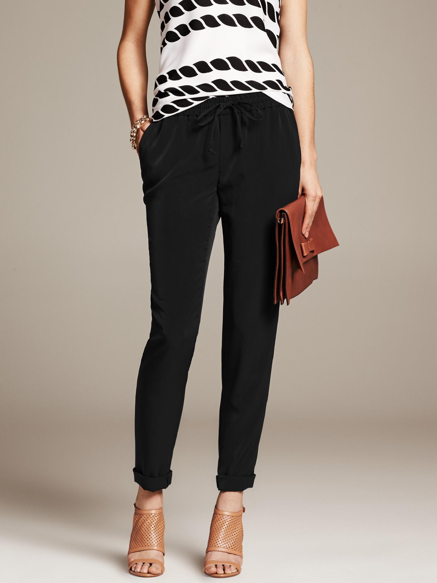 Black Drapey Pant | Banana Republic