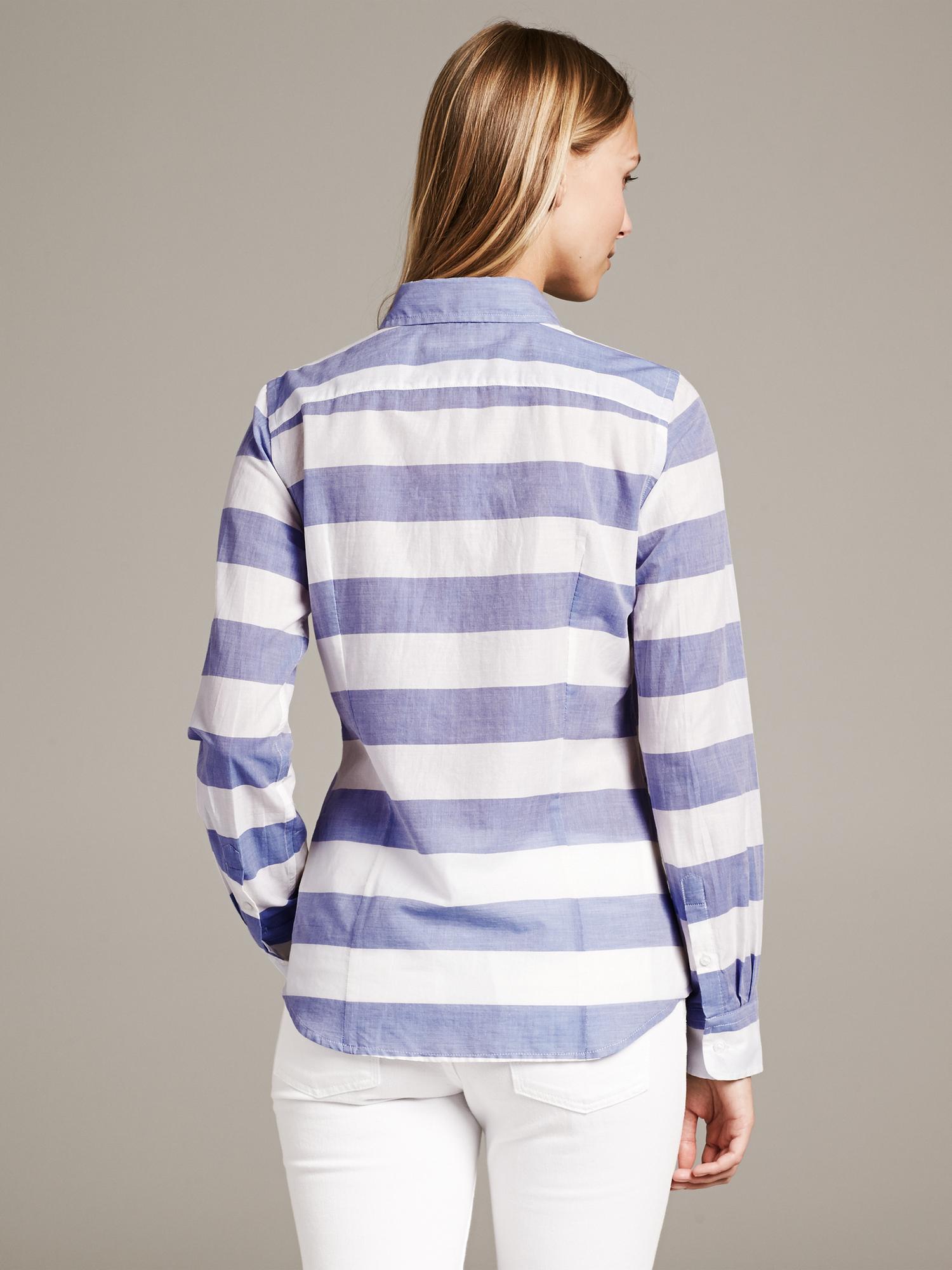 Soft-Wash Horizontal Stripe Shirt | Banana Republic