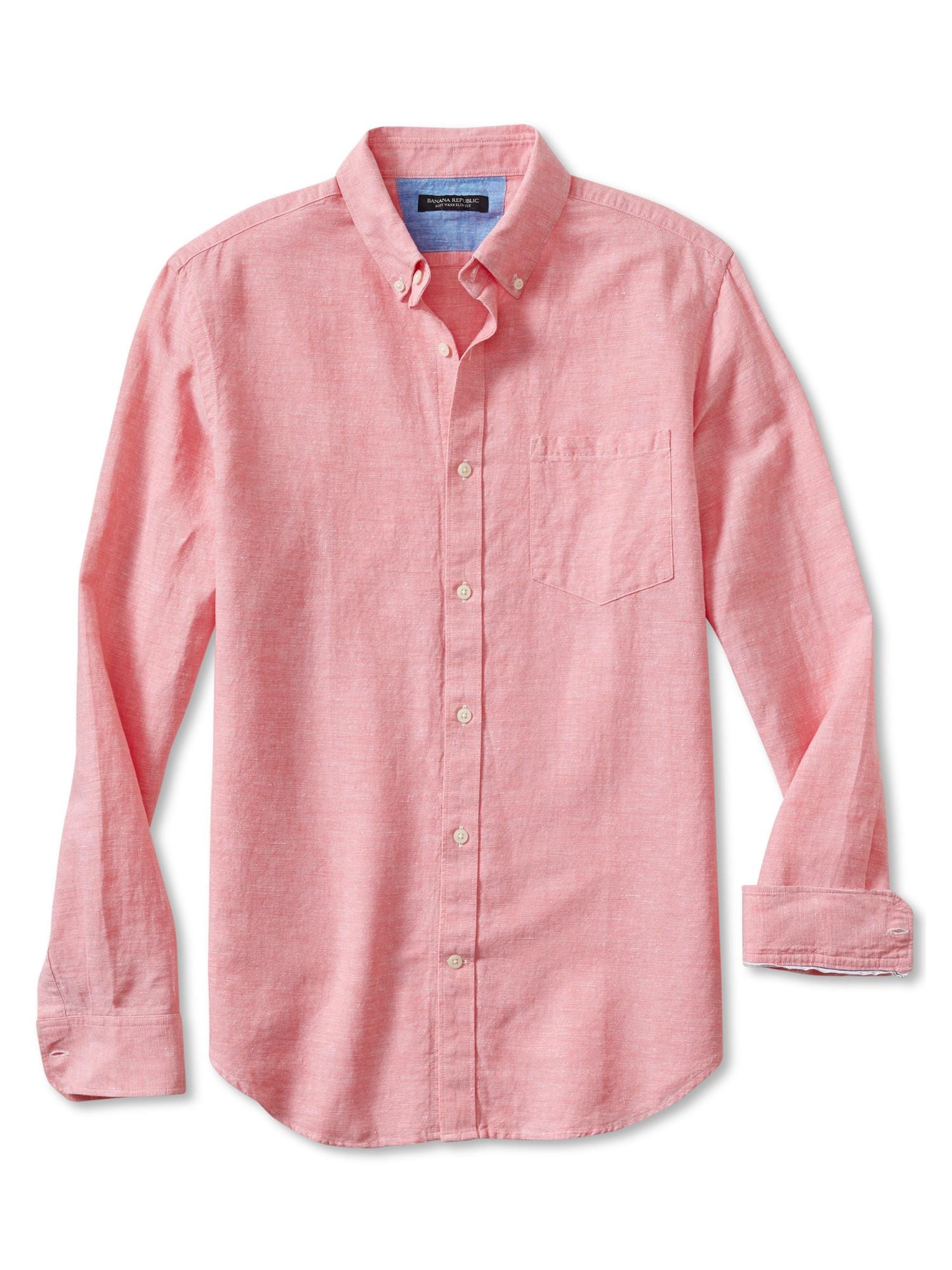 Slim-Fit Linen/Cotton Button-Down Shirt | Banana Republic