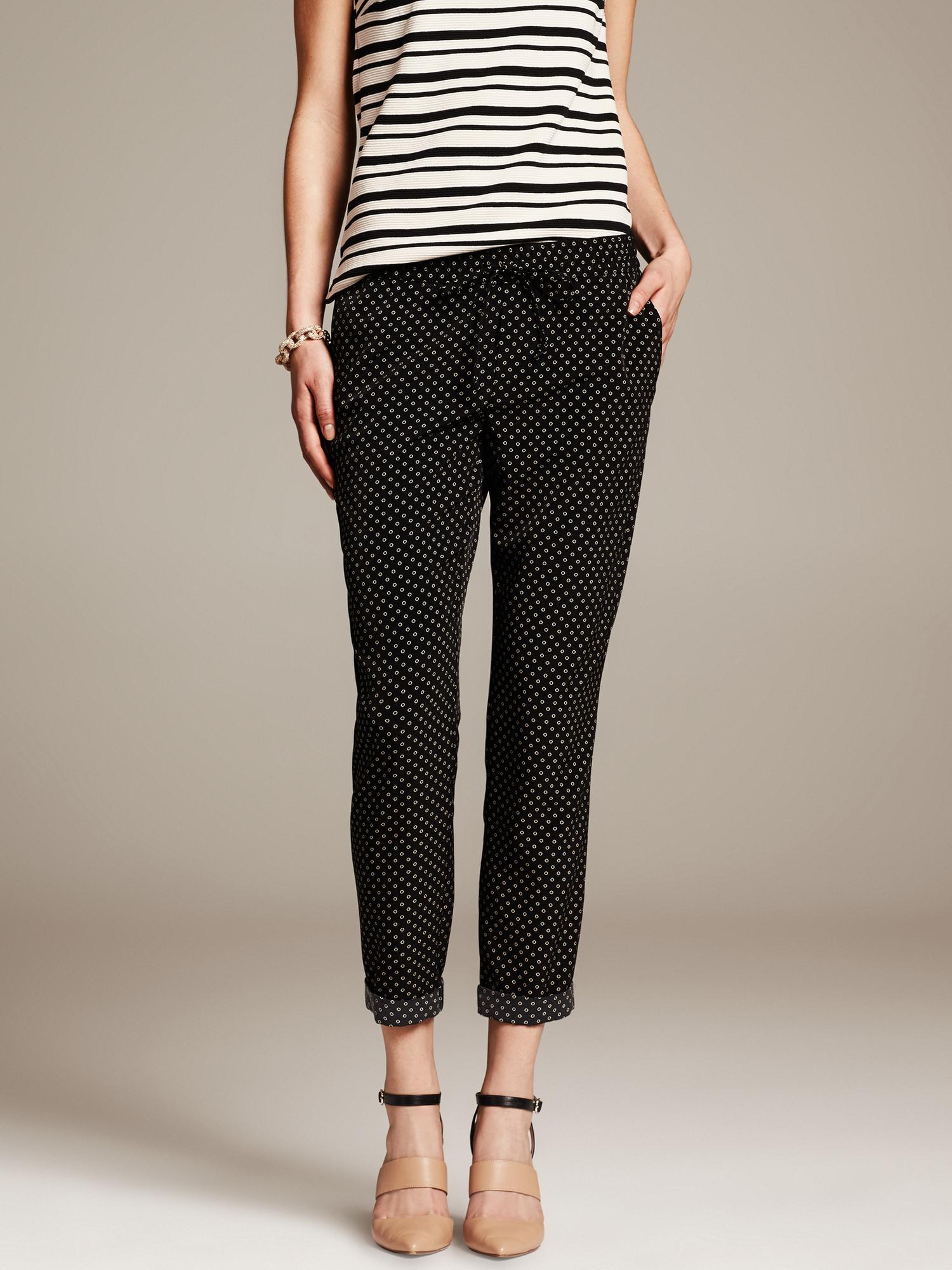 Dot-Print Drapey Pant | Banana Republic