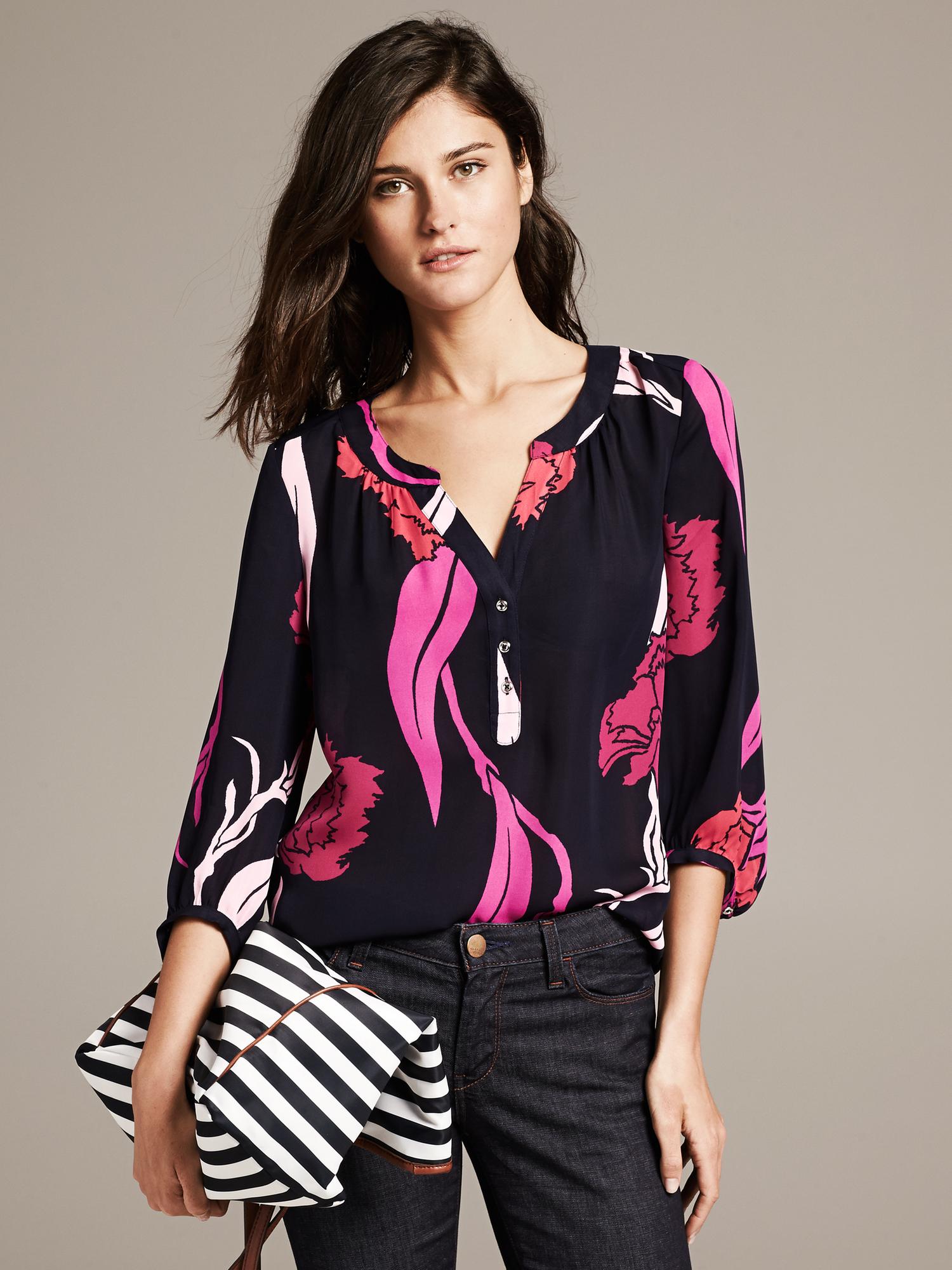 Bold Floral Blouse | Banana Republic