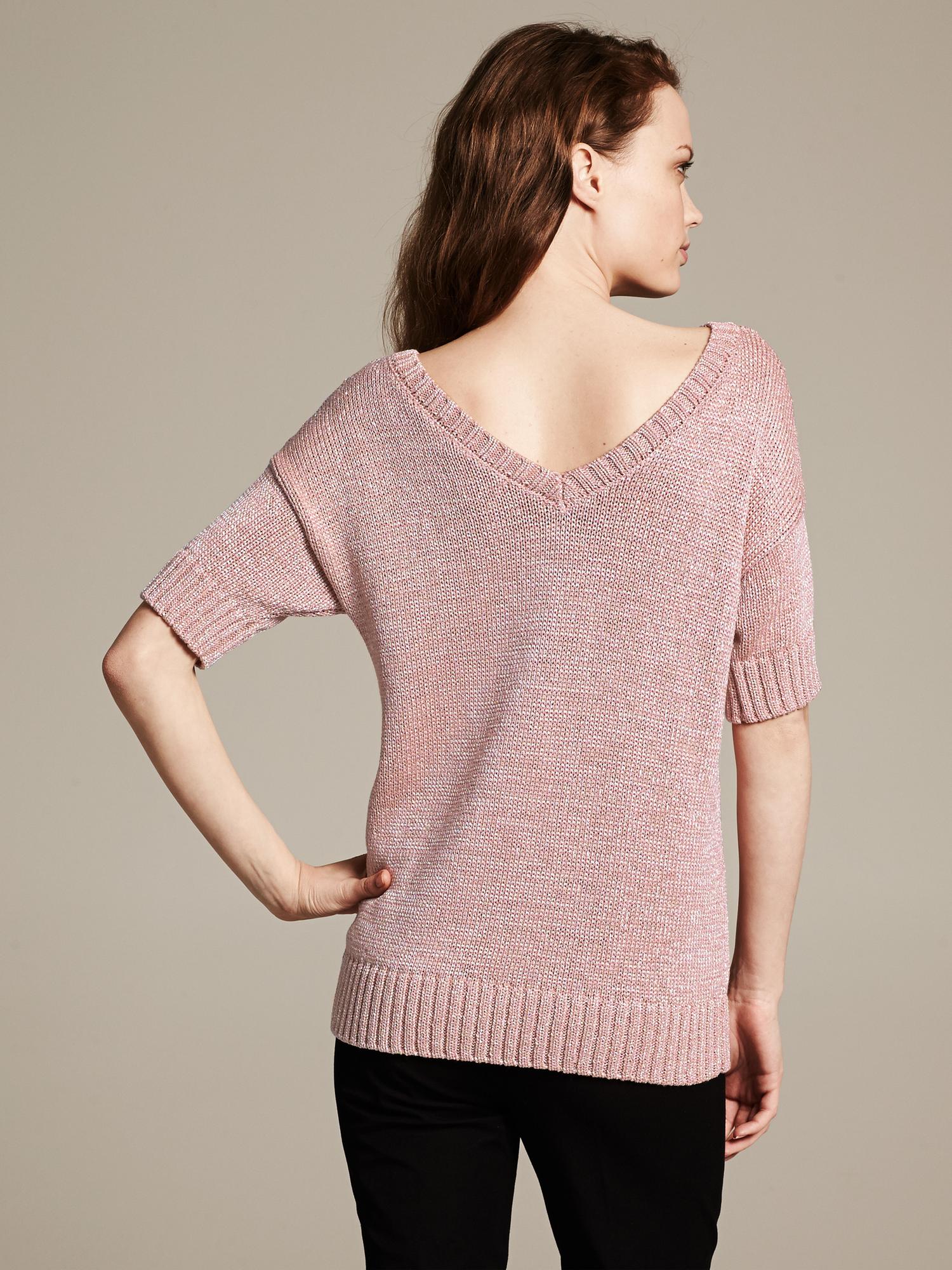 BR Monogram V-Back Pullover | Banana Republic