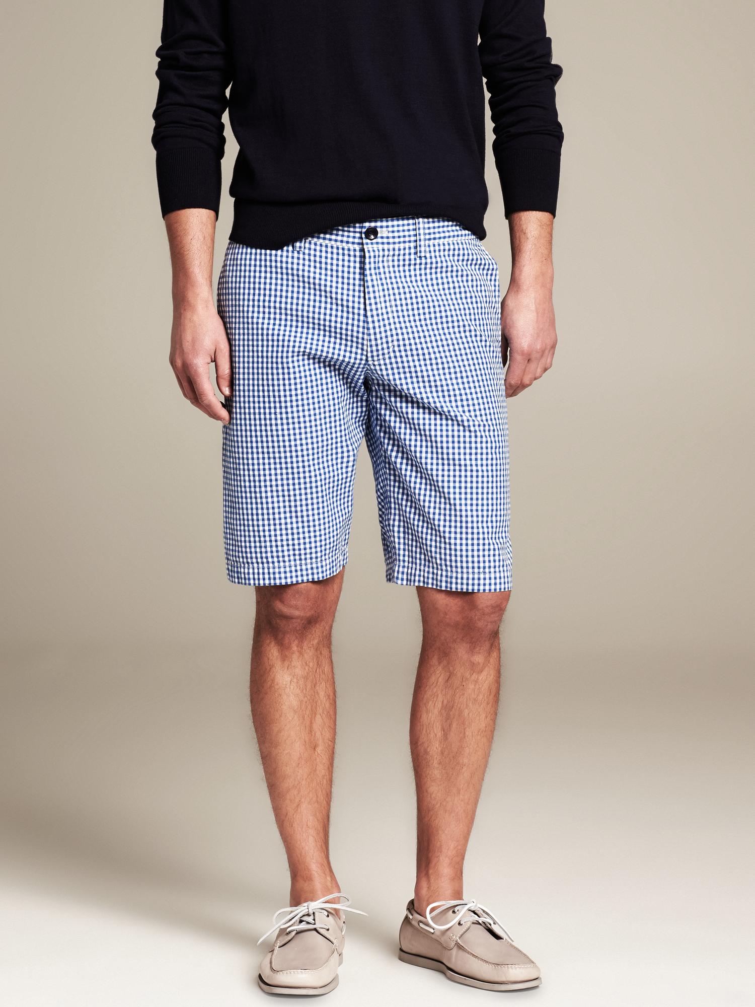 Aiden Slim-Fit Gingham Short | Banana Republic