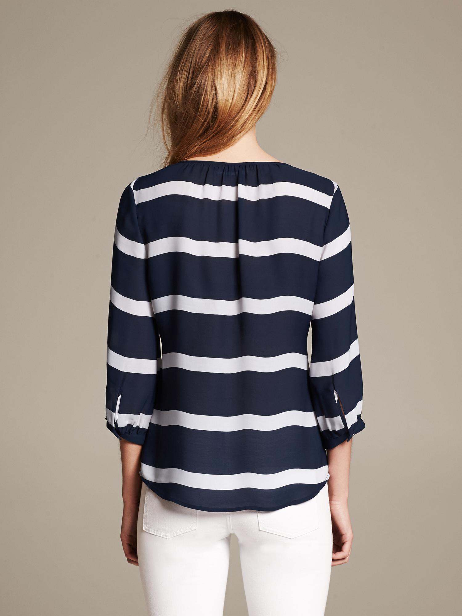 Bold Stripe Blouse | Banana Republic