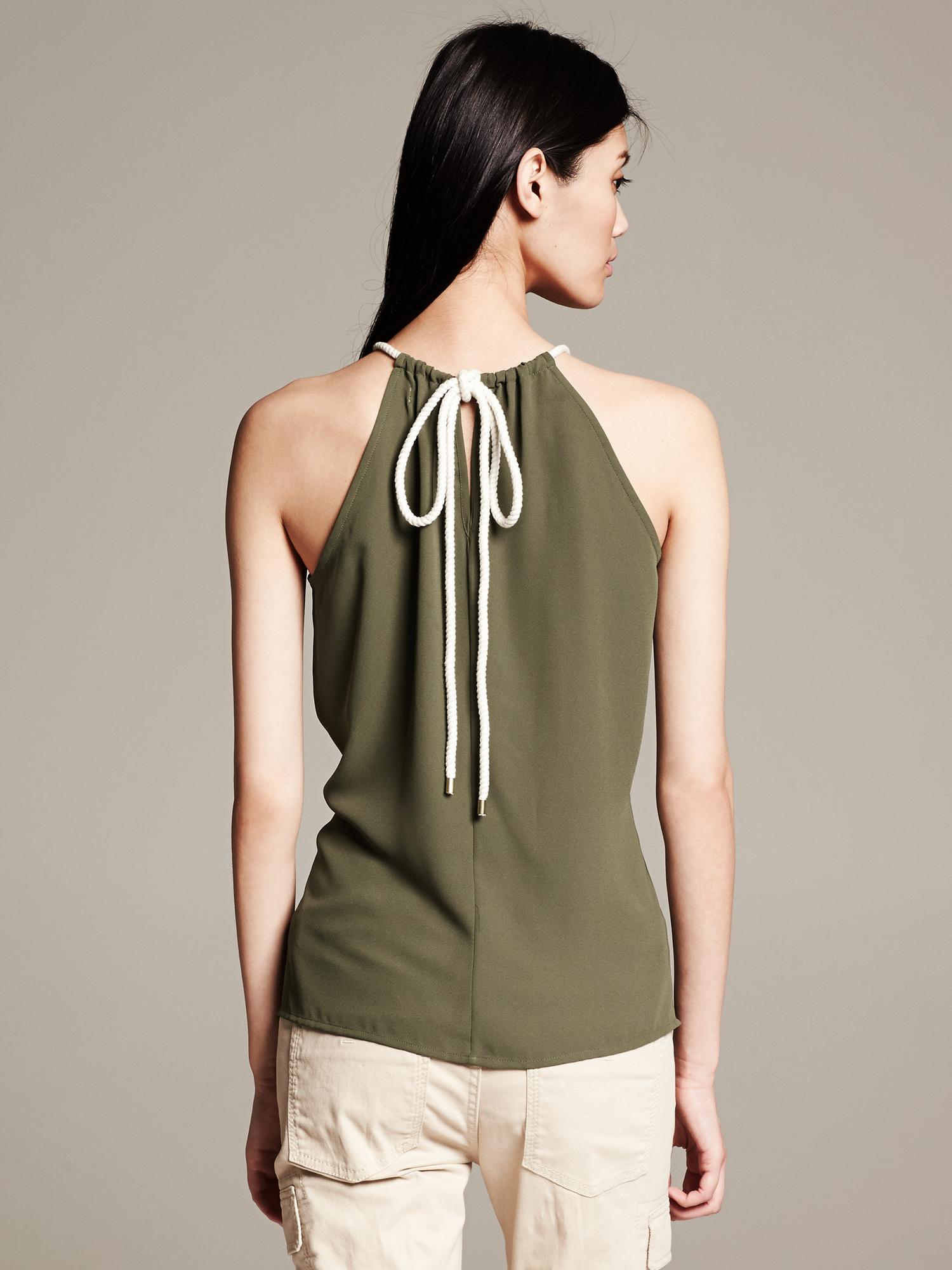 Heritage Rope-Trim Halter | Banana Republic