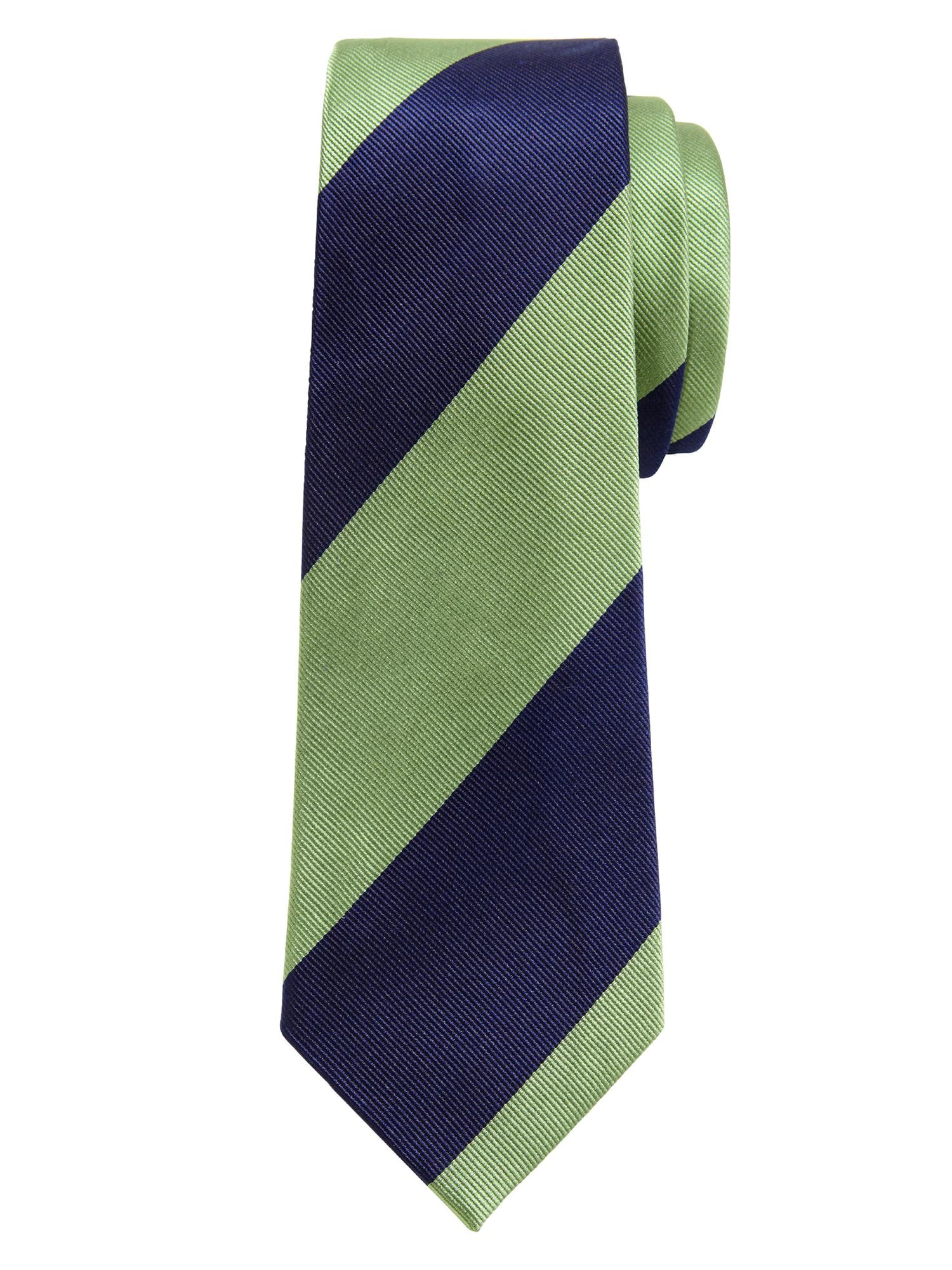 Two-Tone Striped Silk Tie | Banana Republic