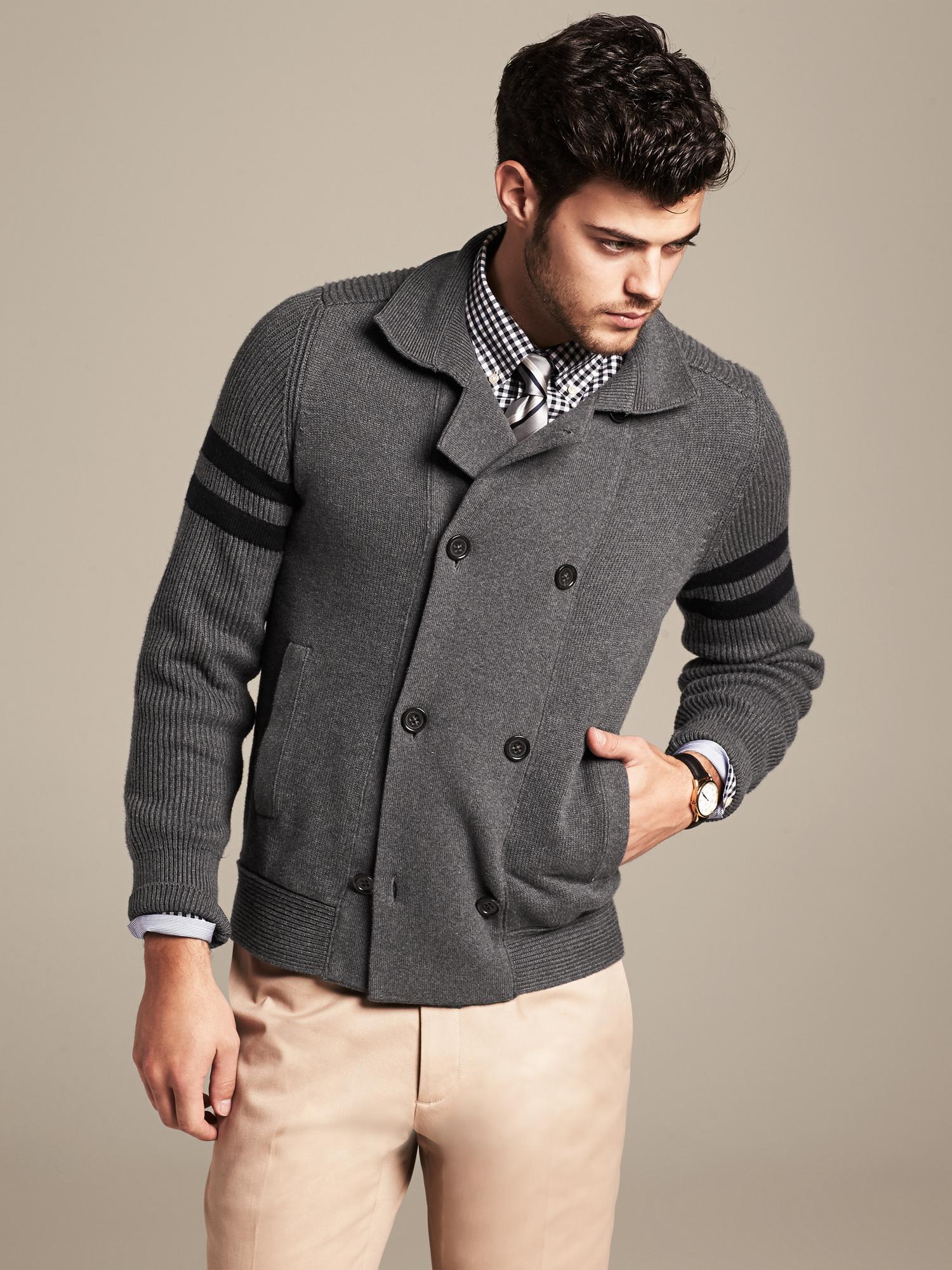 Double-Breasted Sweater Jacket | Banana Republic