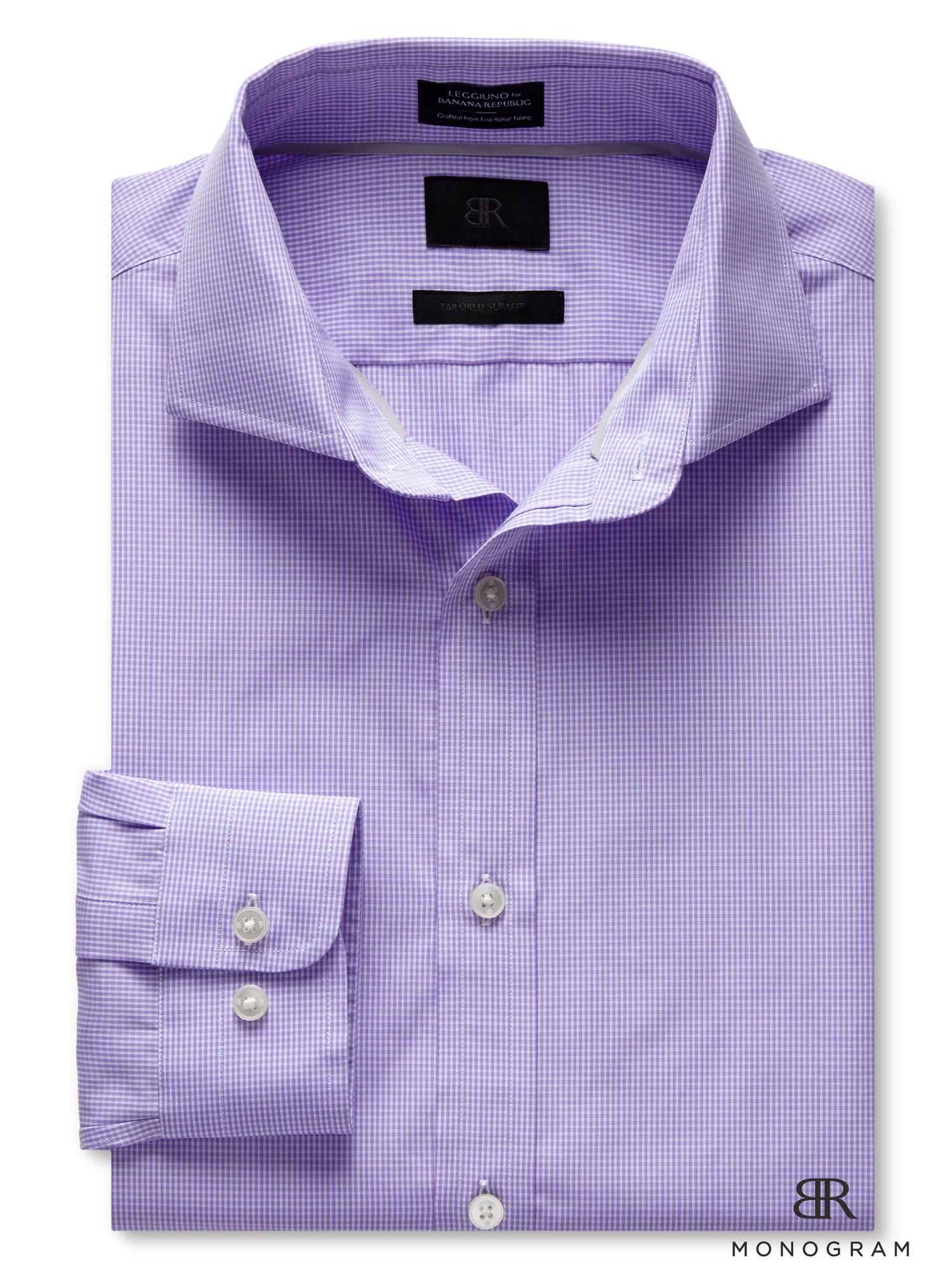 BR Monogram Micro-Check Shirt | Banana Republic
