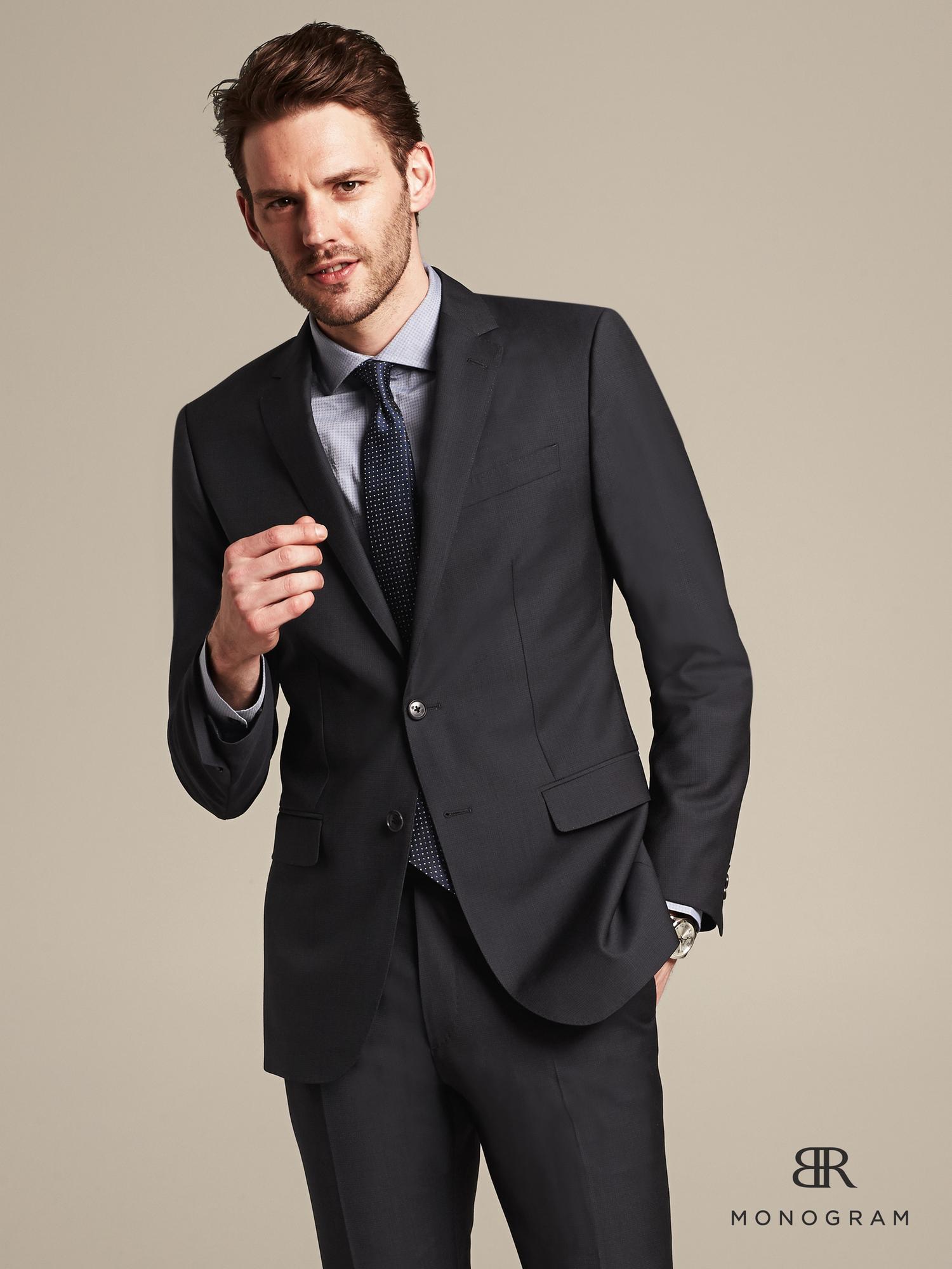 BR Monogram Jacquard Suit Jacket | Banana Republic
