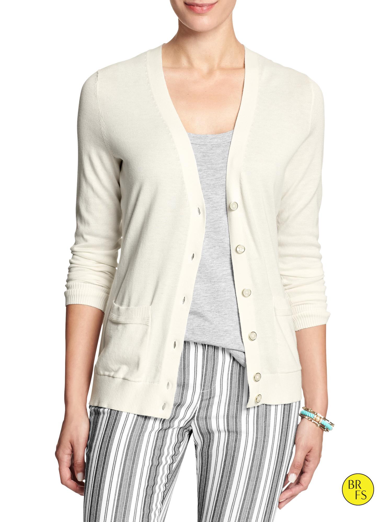 Factory Long V-Neck Cardigan | Banana Republic