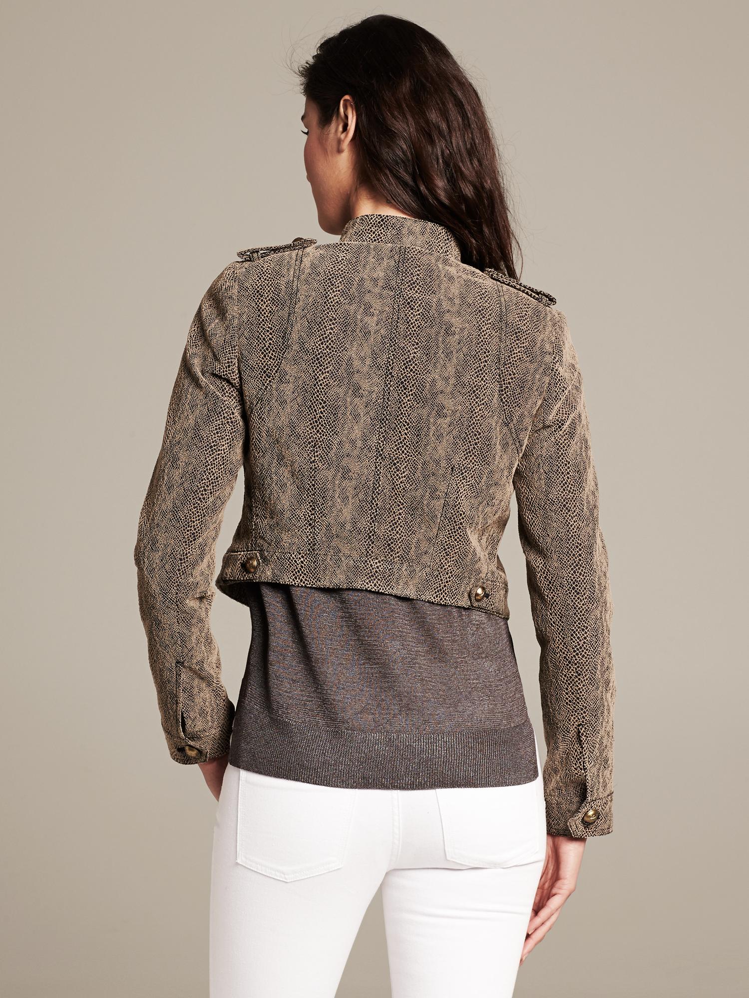 Heritage Python Cropped Jacket | Banana Republic