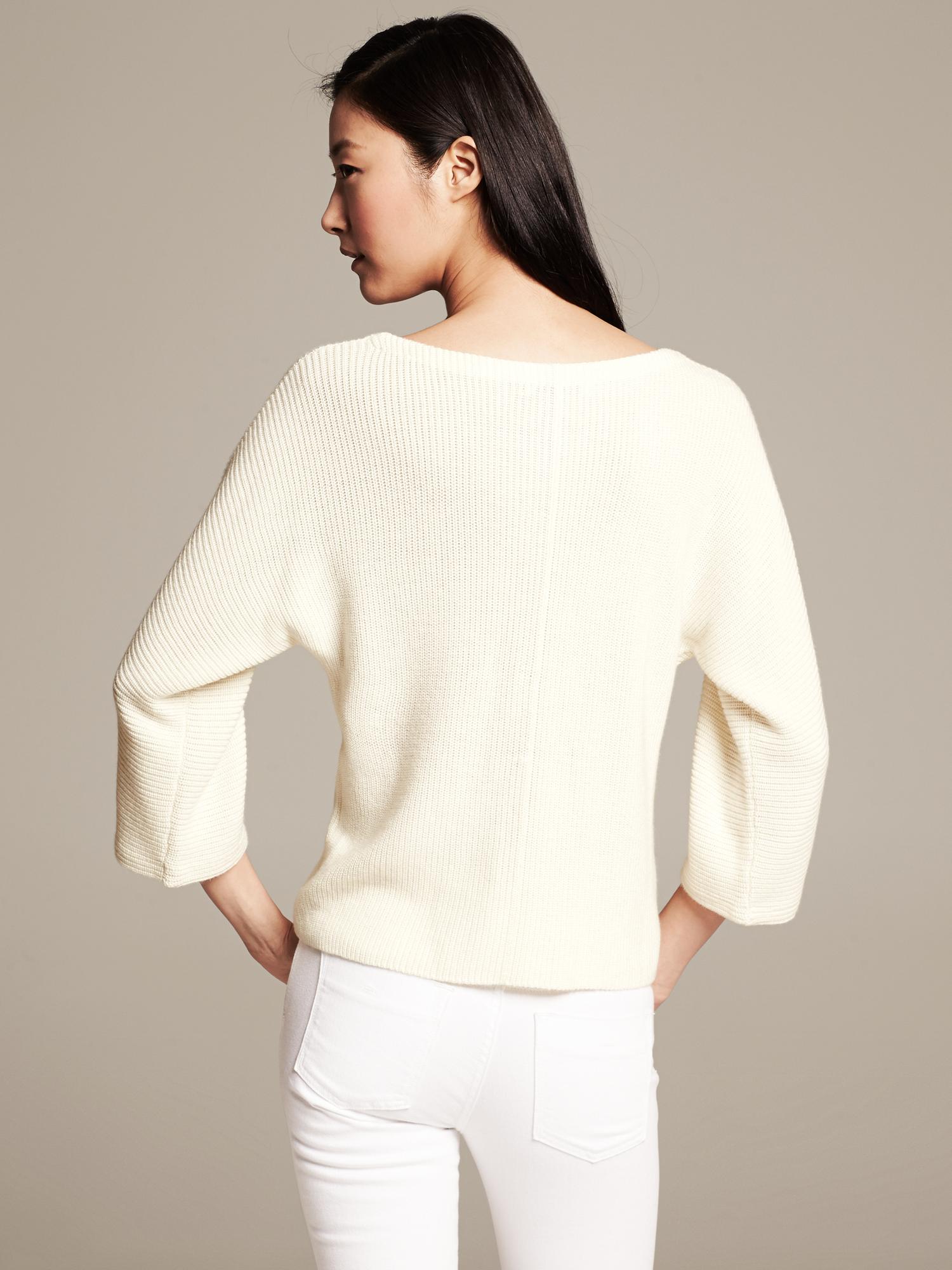BR Monogram Cropped Rib-Knit Sweater | Banana Republic