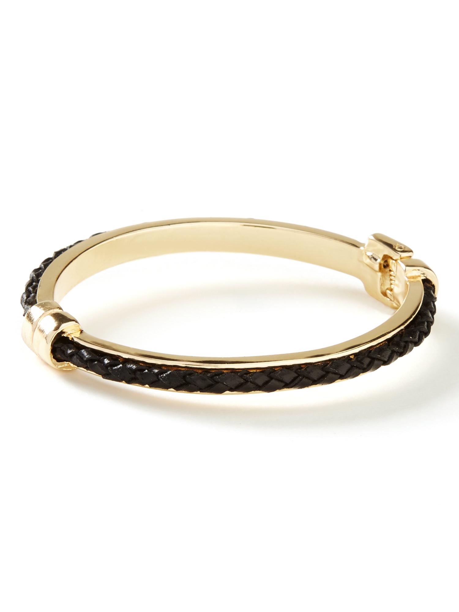 Luxe Leather Braided Bangle | Banana Republic