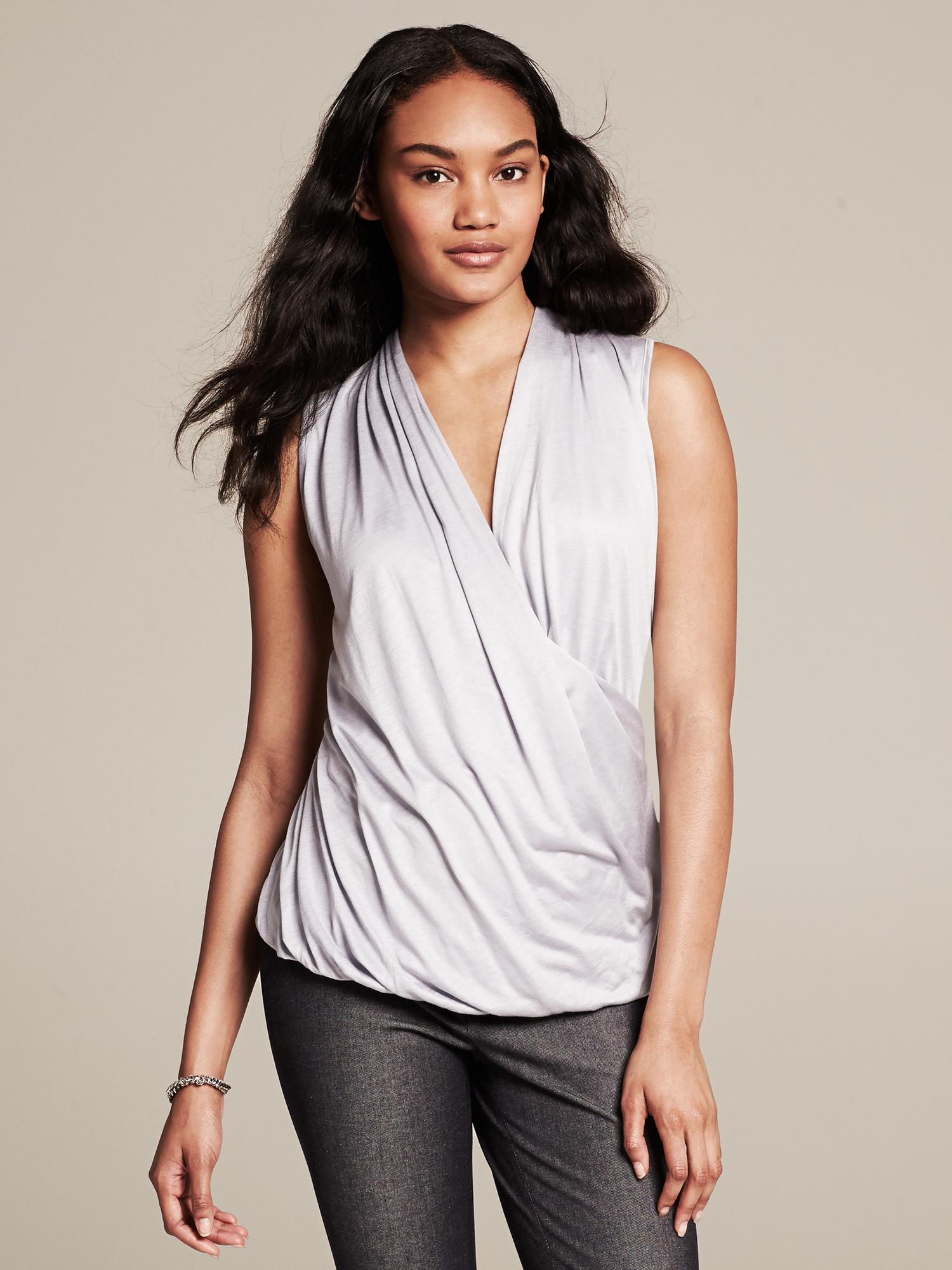 Draped Wrap Top | Banana Republic