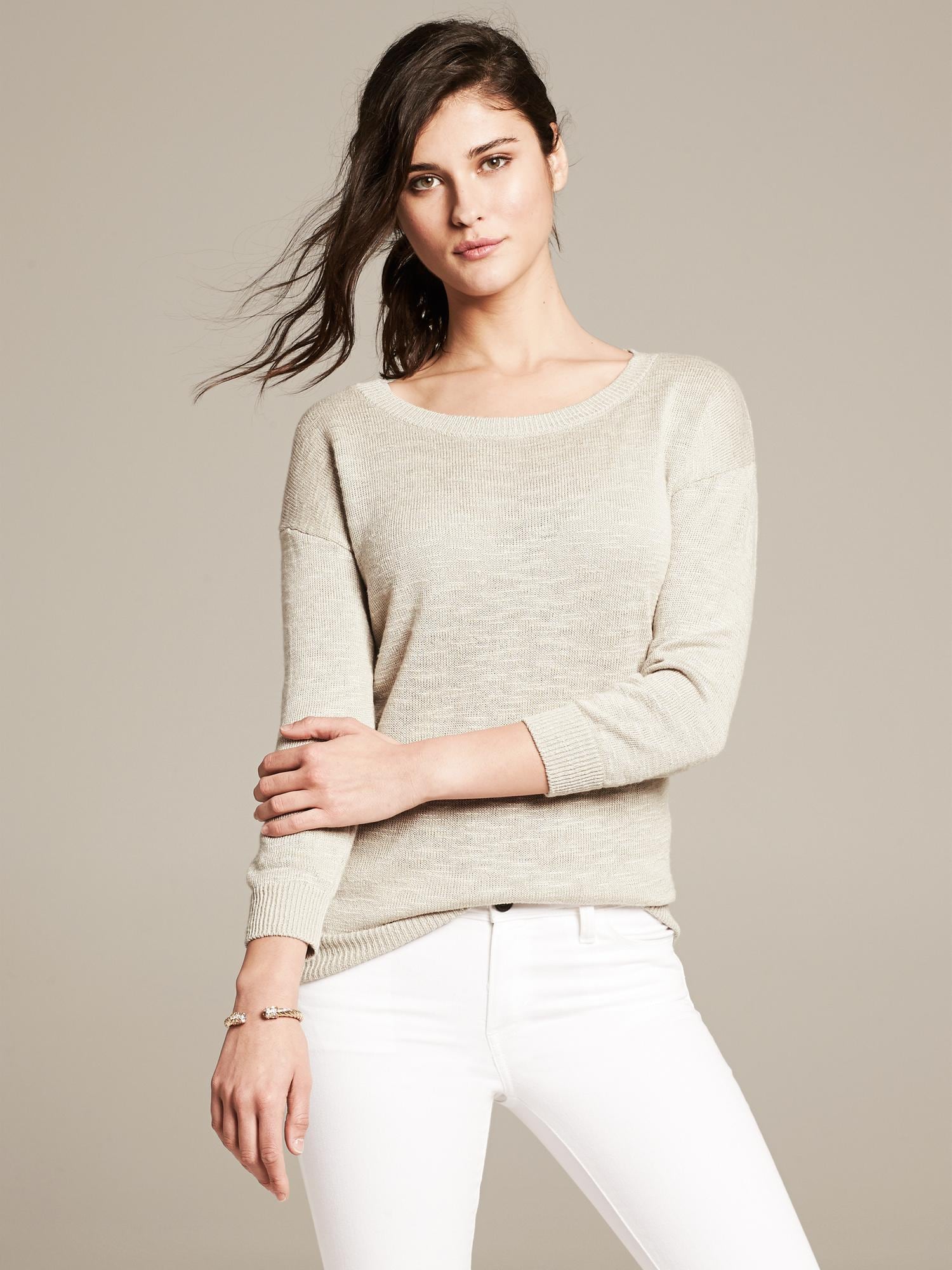 Ribbed Linen Pullover | Banana Republic