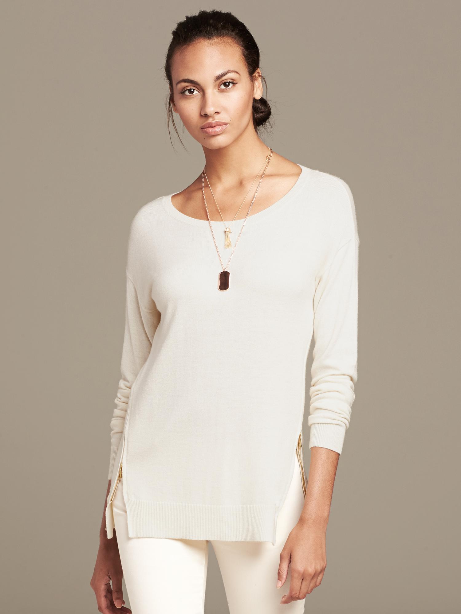 Zip-Hem Boyfriend Sweater | Banana Republic