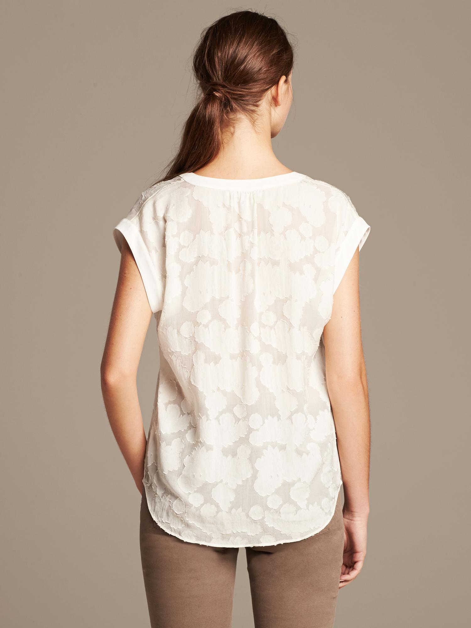 Floral Burnout Top | Banana Republic
