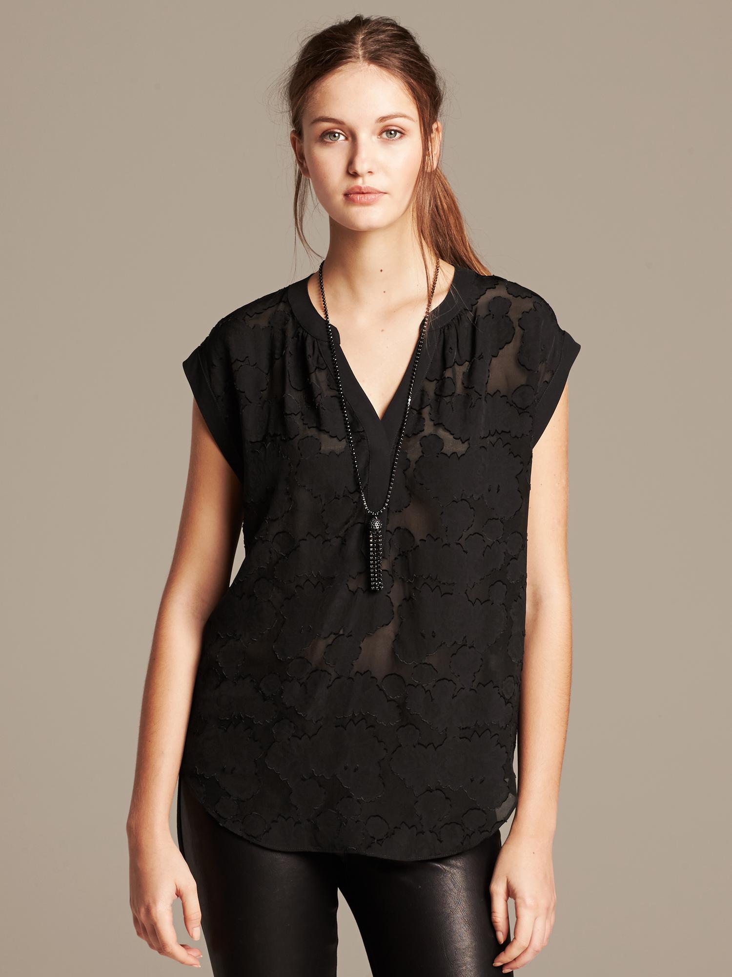 Floral Burnout Top | Banana Republic