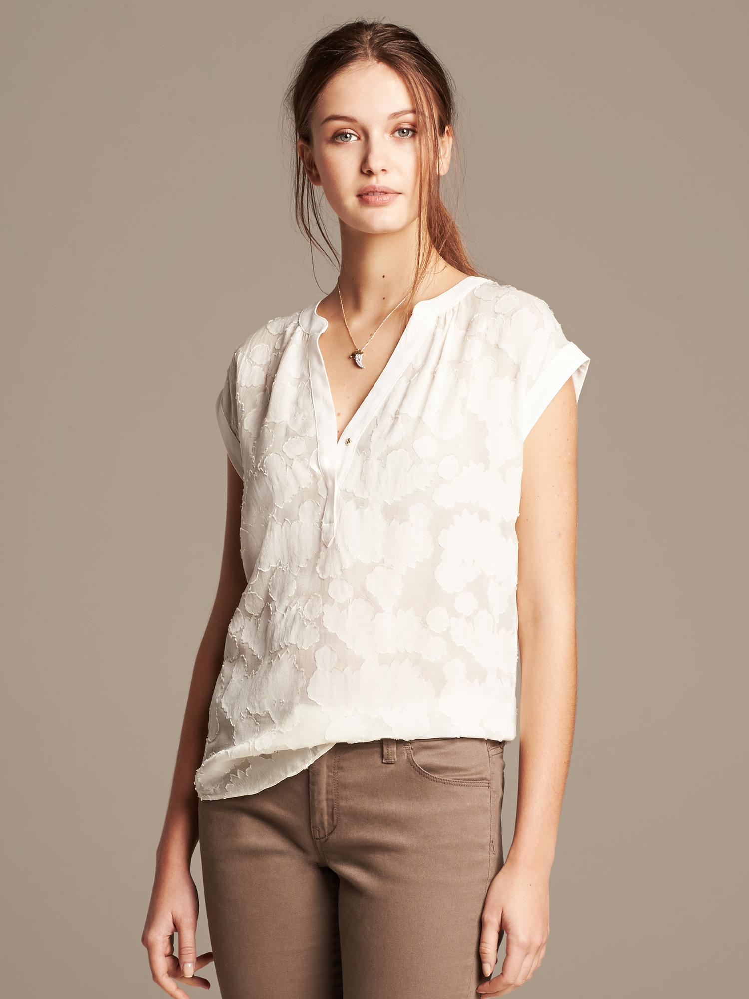 Floral Burnout Top | Banana Republic