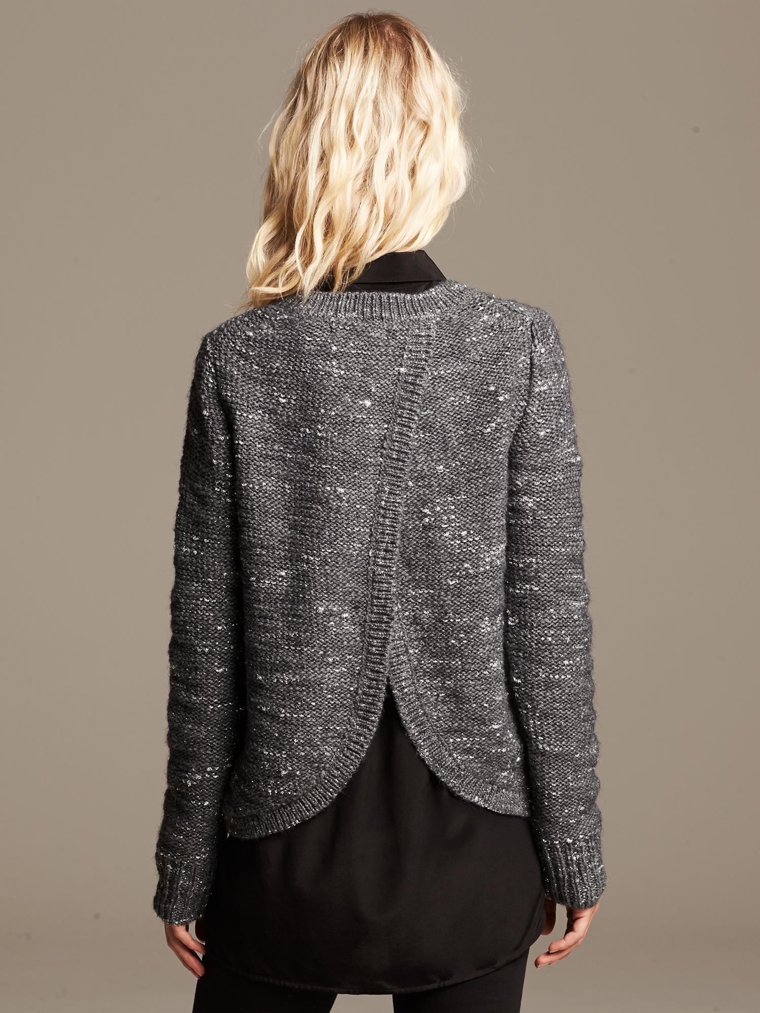 Metallic Cross-Back Pullover | Banana Republic