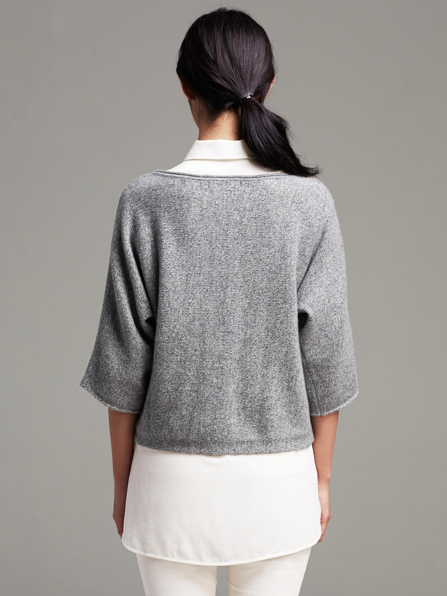 Marled Cashmere Cropped Pullover | Banana Republic