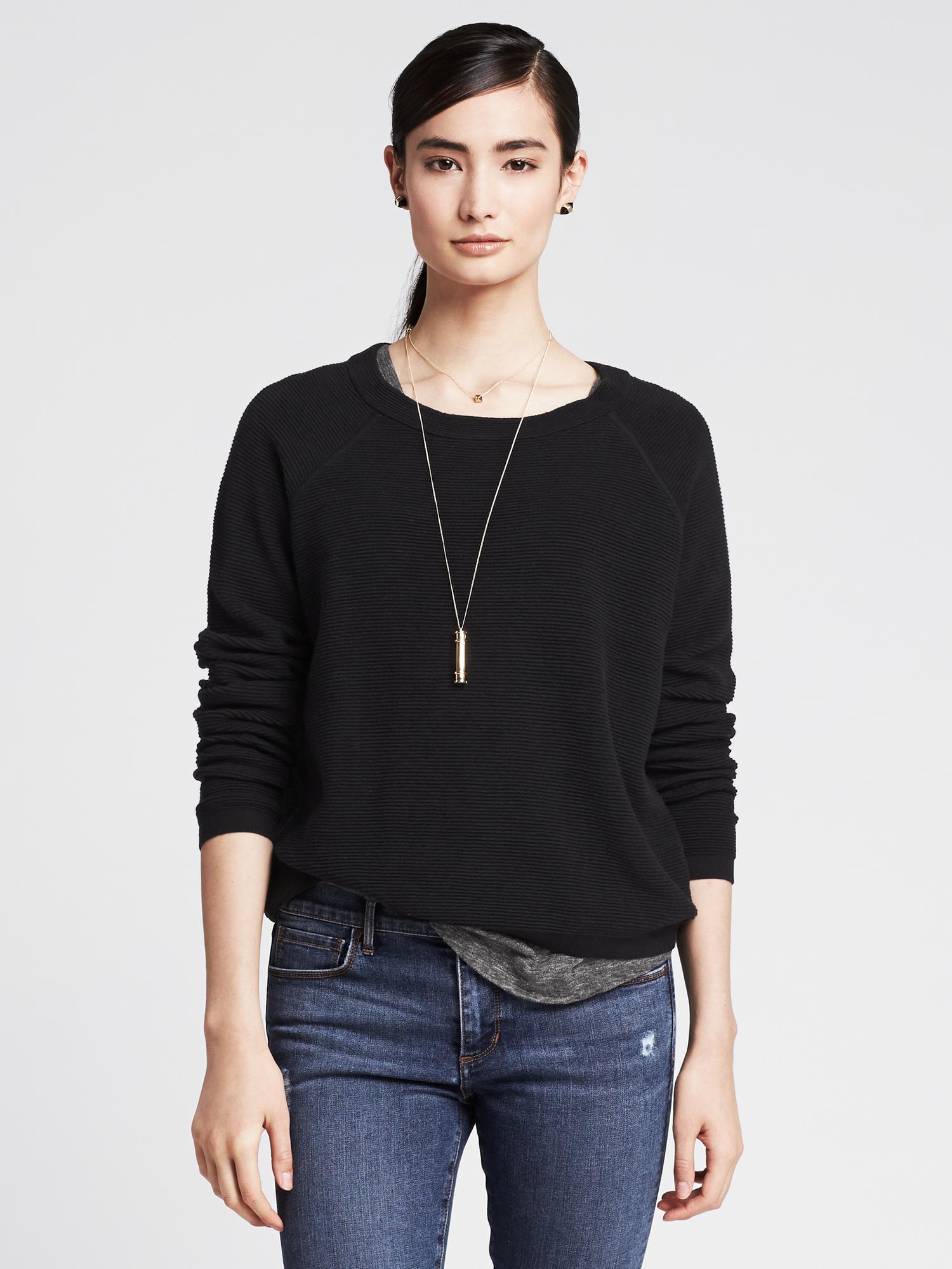 Textured Cropped Pullover | Banana Republic