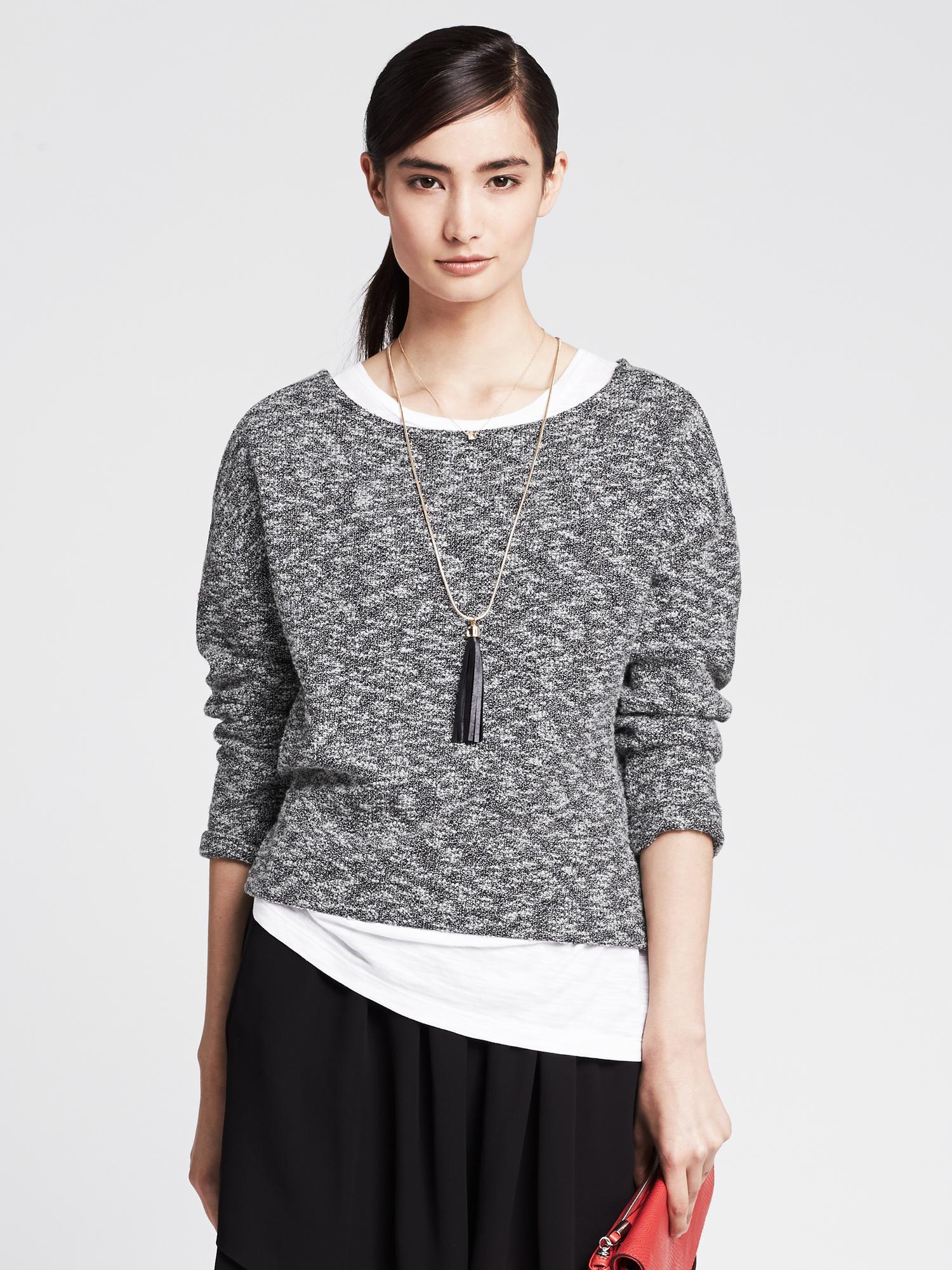 Marled Tweed Top | Banana Republic