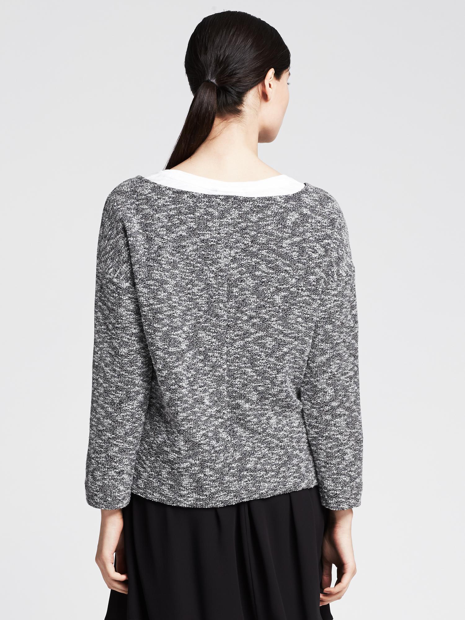 Marled Tweed Top | Banana Republic