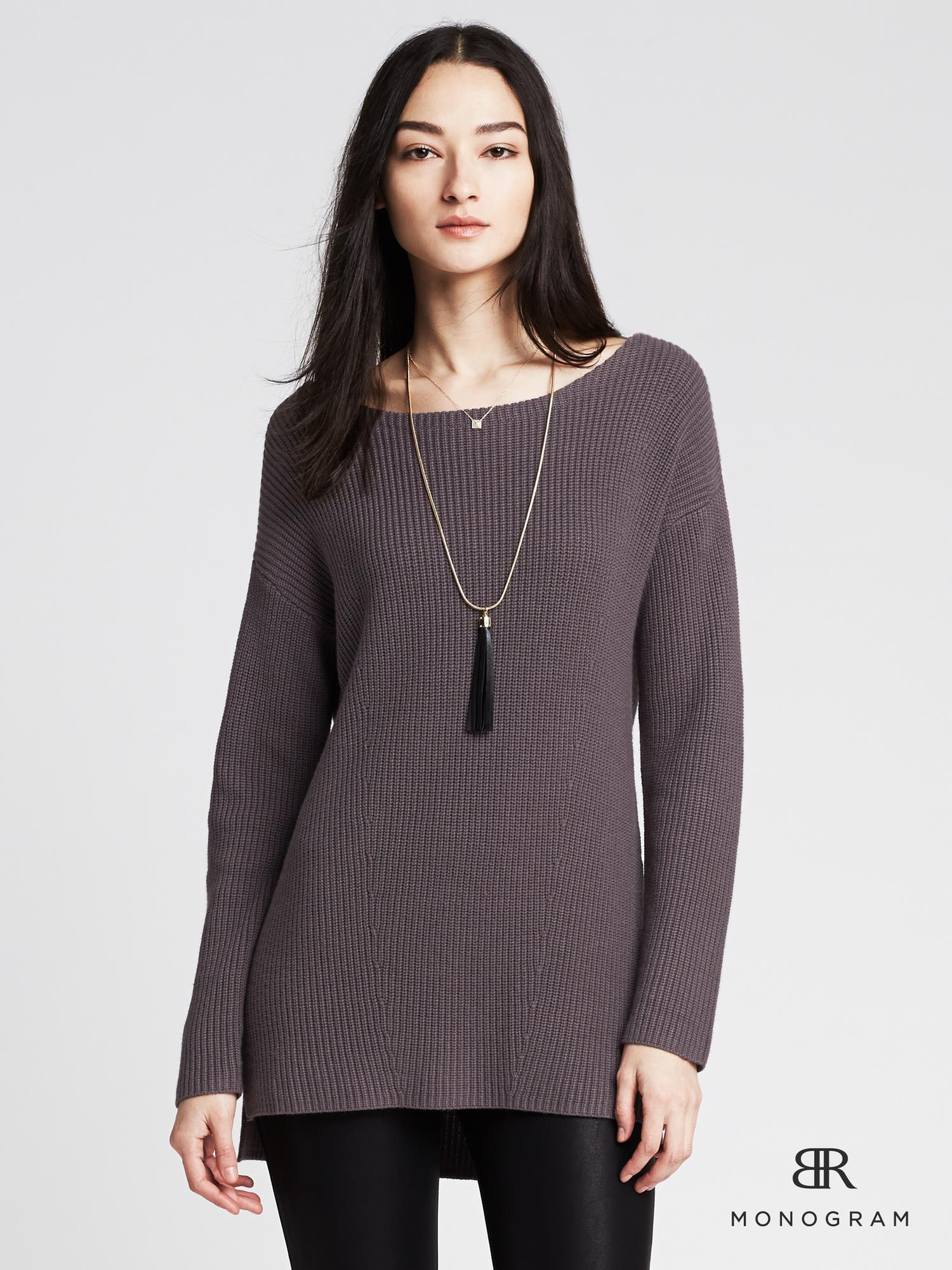 BR Monogram Open-Back Pullover | Banana Republic