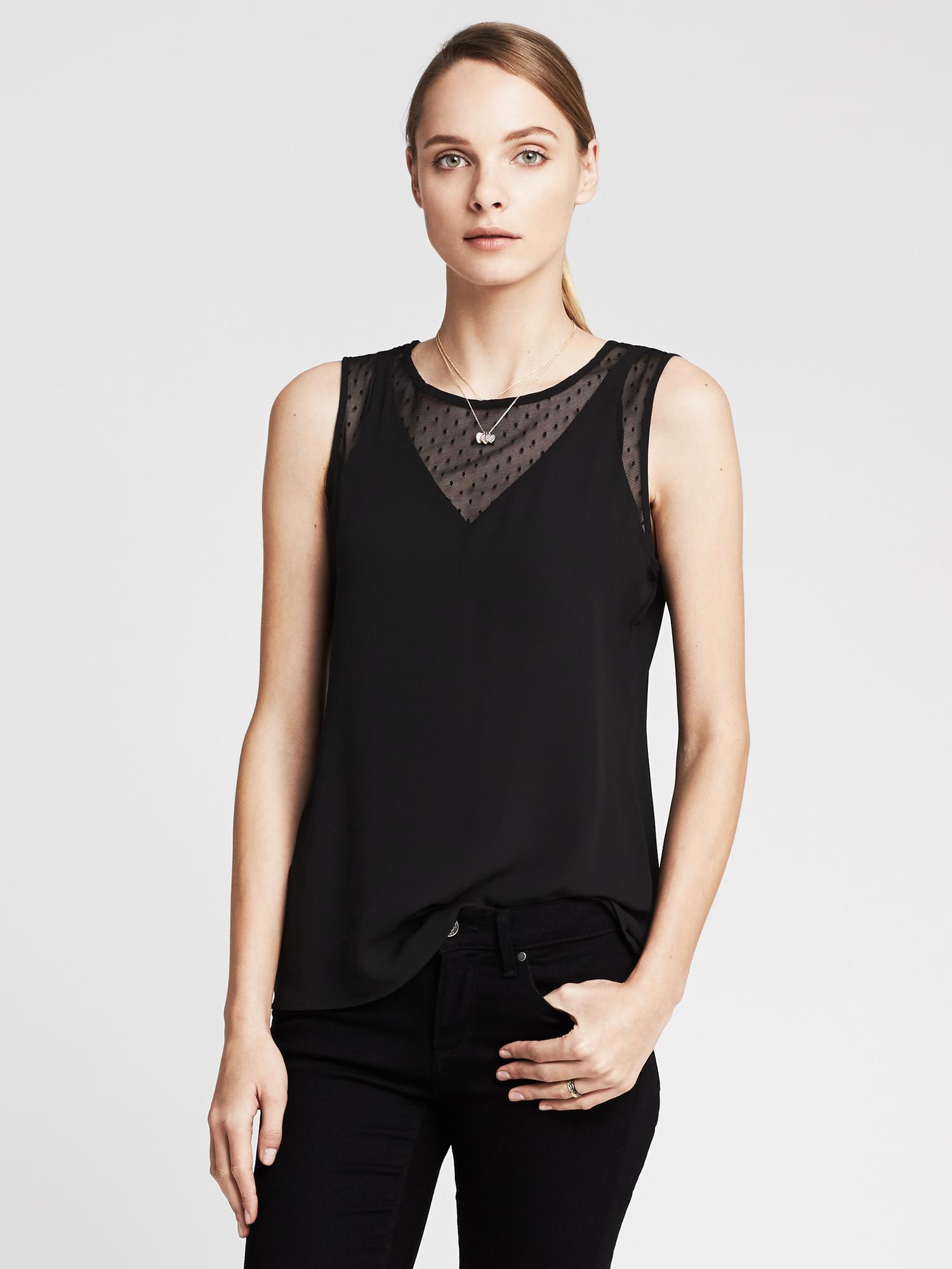 Dot Lace Tank | Banana Republic