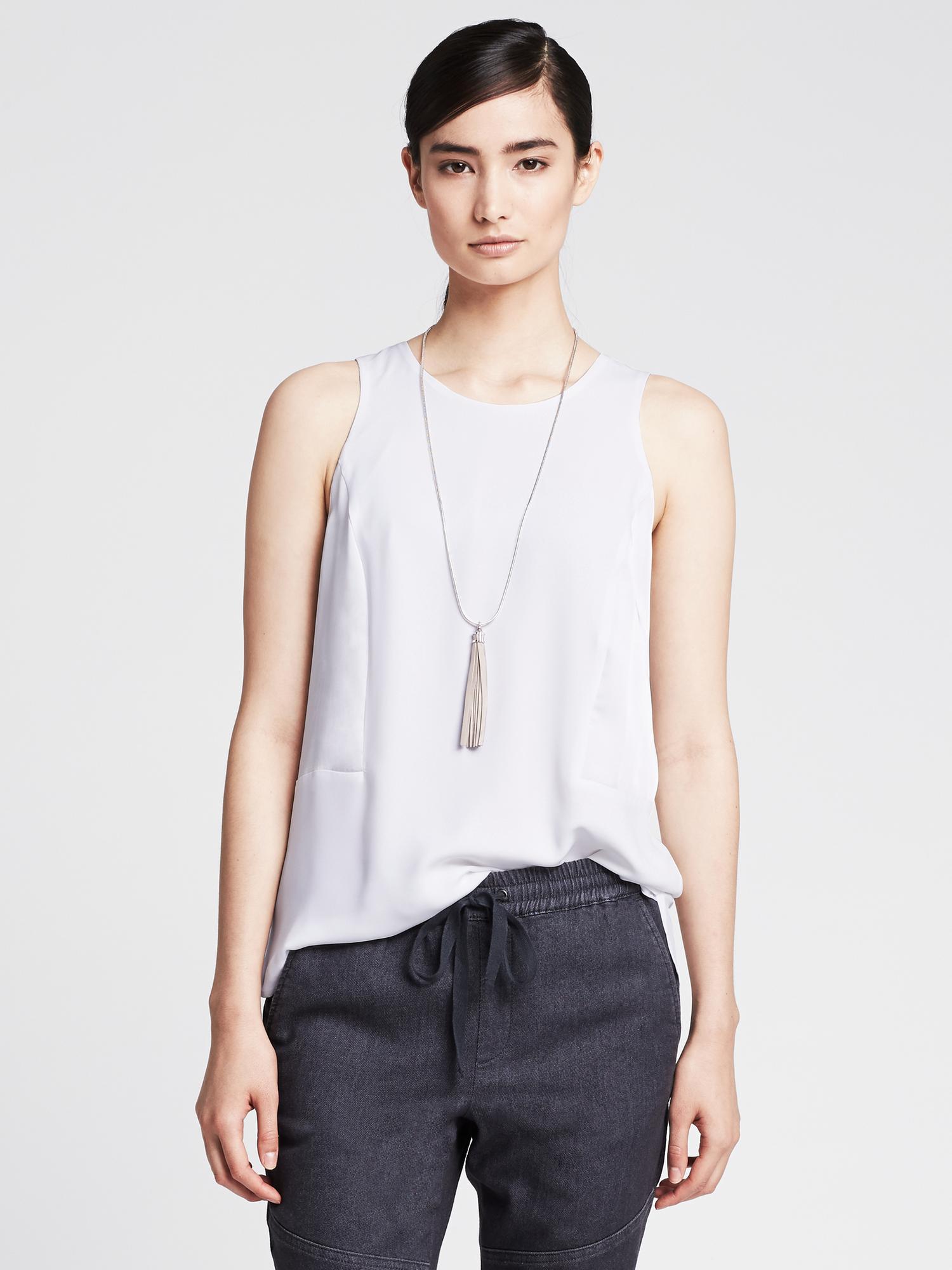 Pieced Shine Tank | Banana Republic