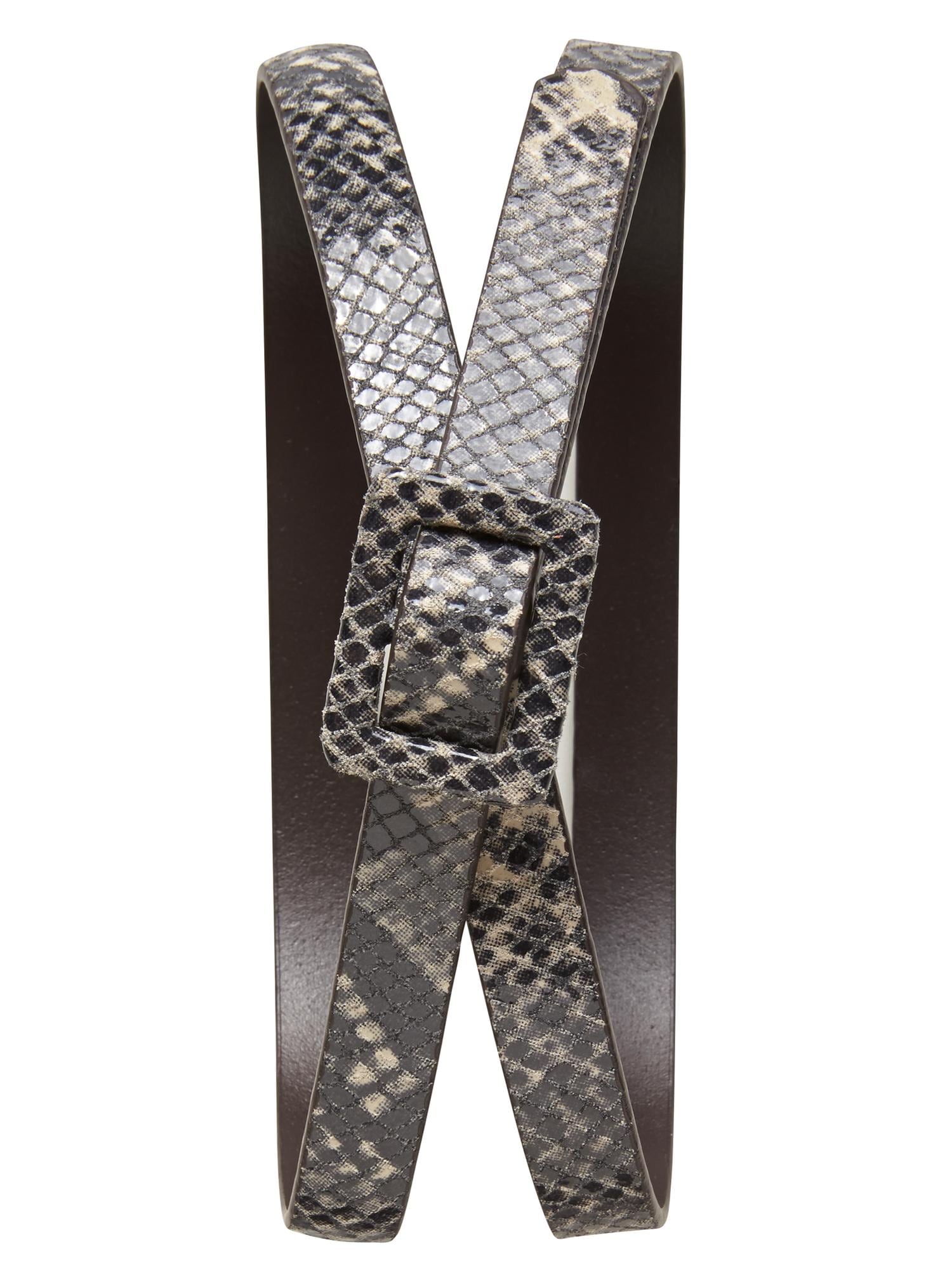 Leather Buckle Skinny Belt | Banana Republic