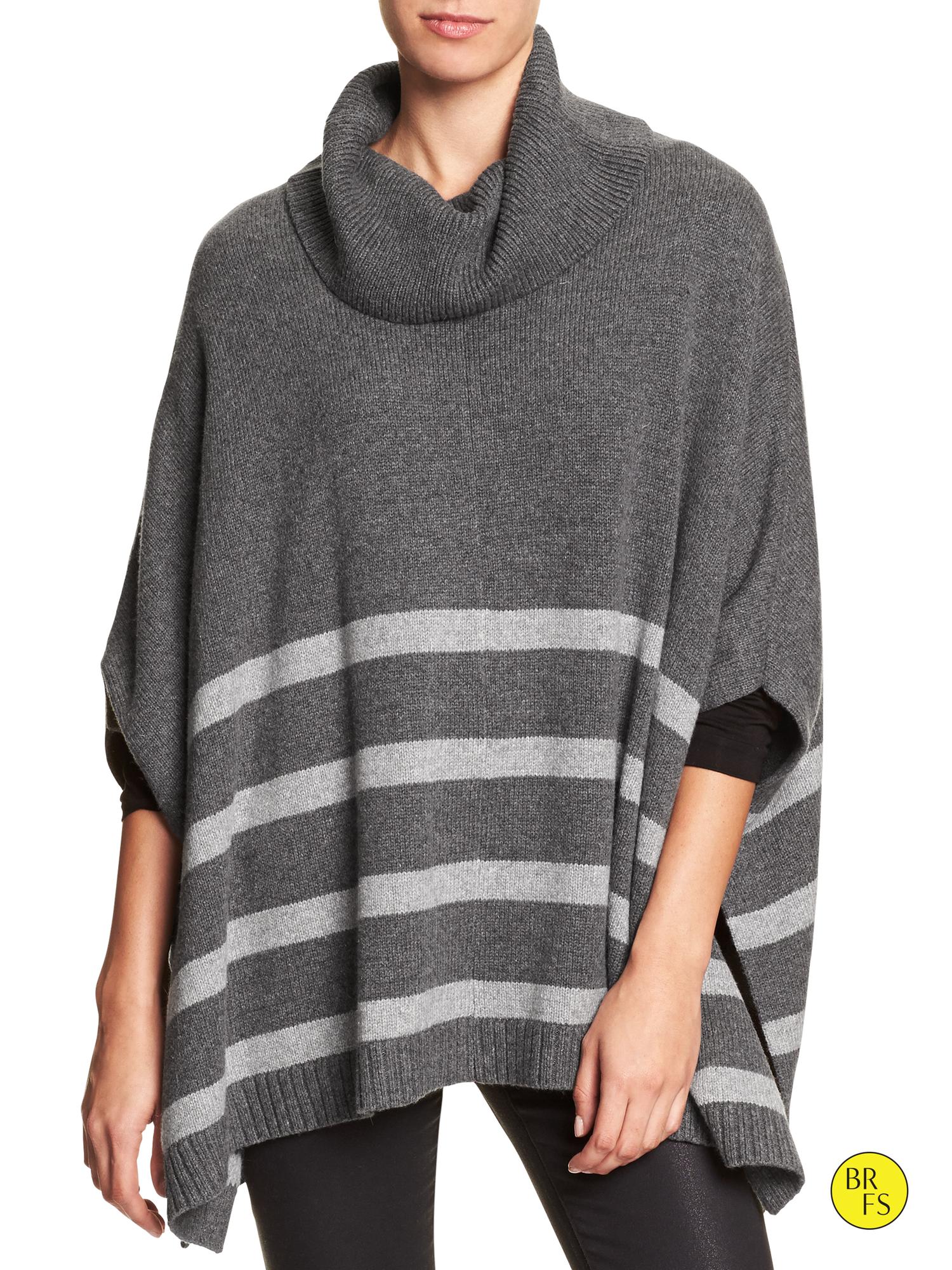 Factory Striped Cowl-Neck Cape | Banana Republic
