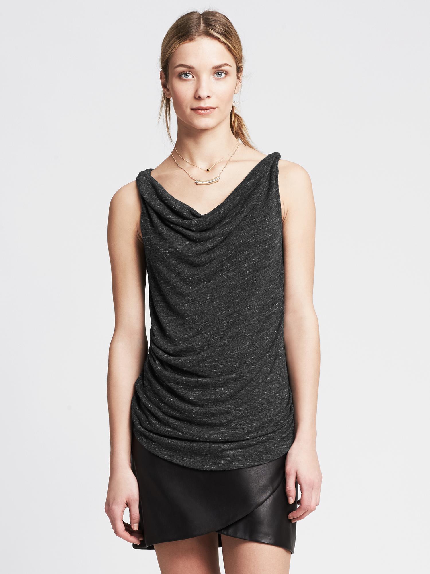 Textured Twisted Cowl Tank | Banana Republic