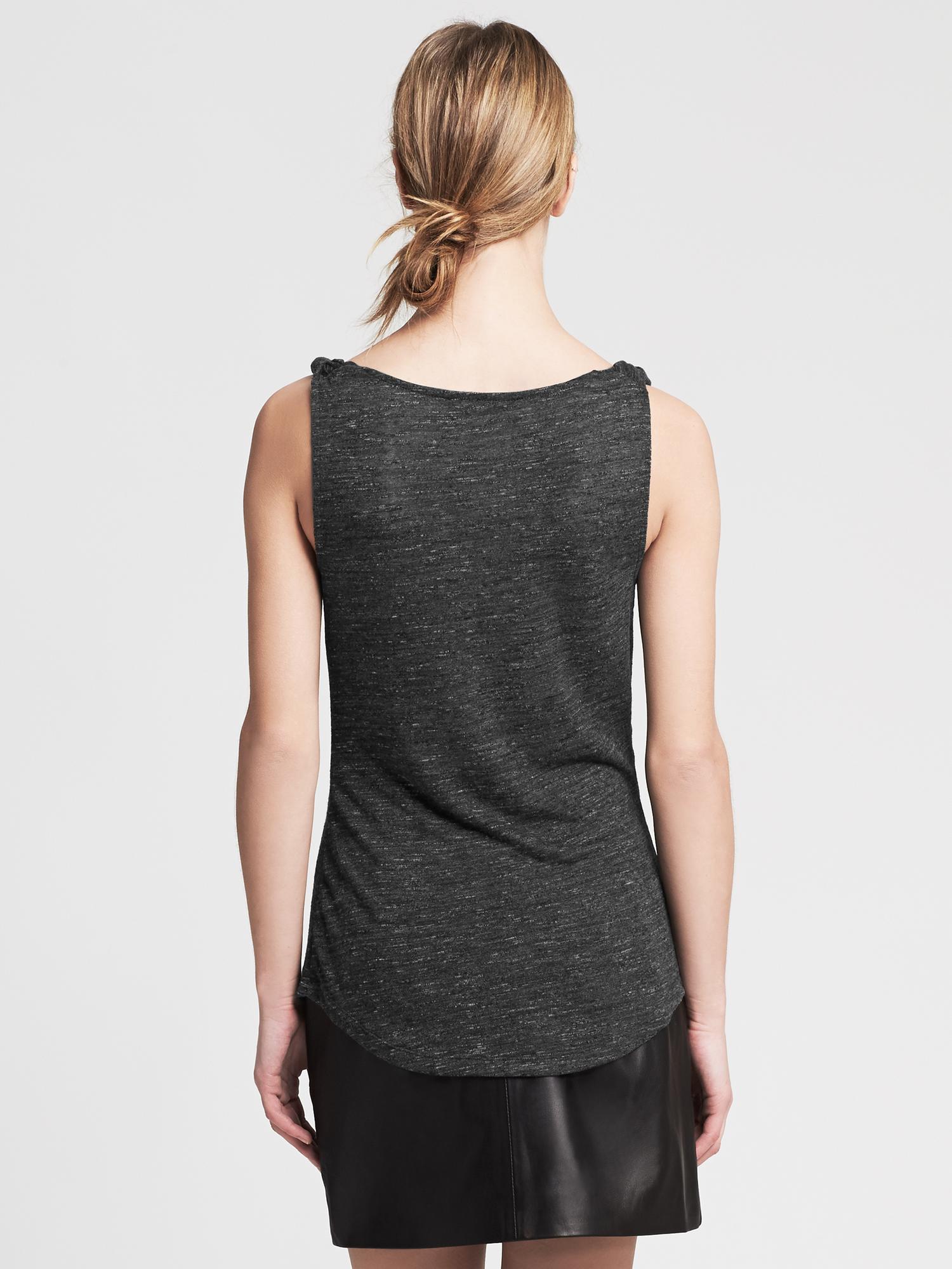 Textured Twisted Cowl Tank | Banana Republic
