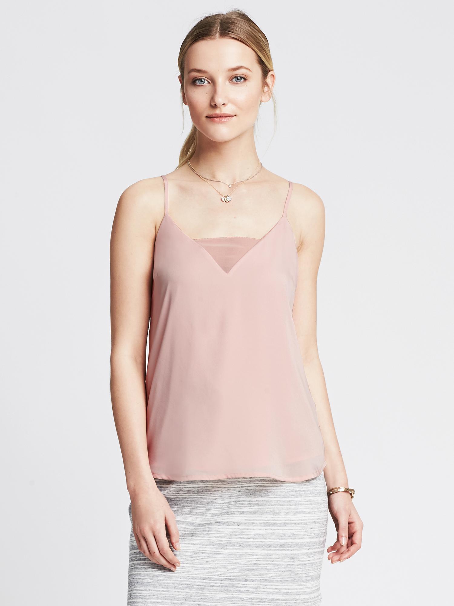 Sheer Inset Cami | Banana Republic
