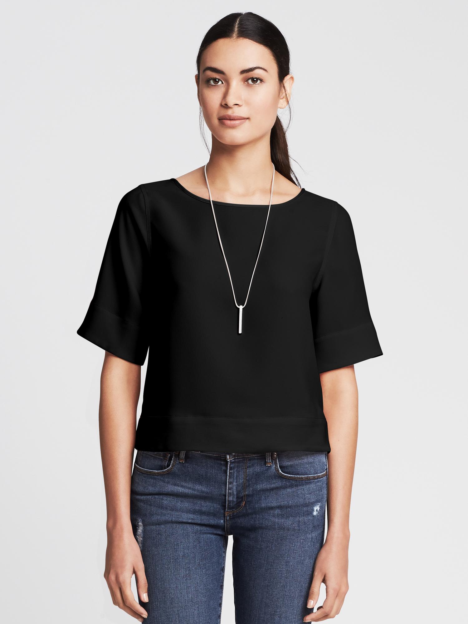 Back Cutout Cropped Top | Banana Republic