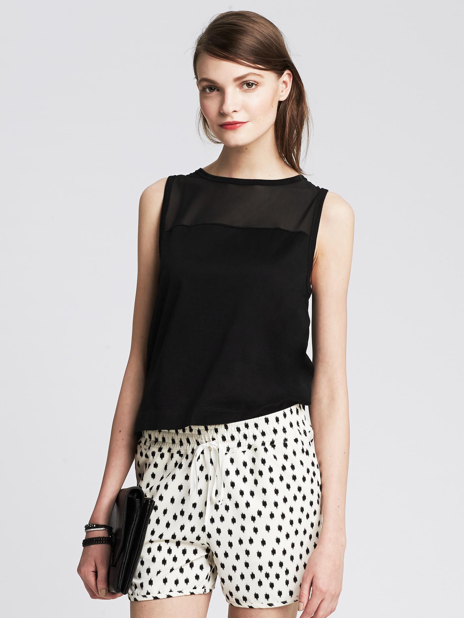 Mesh-Yoke Tank | Banana Republic