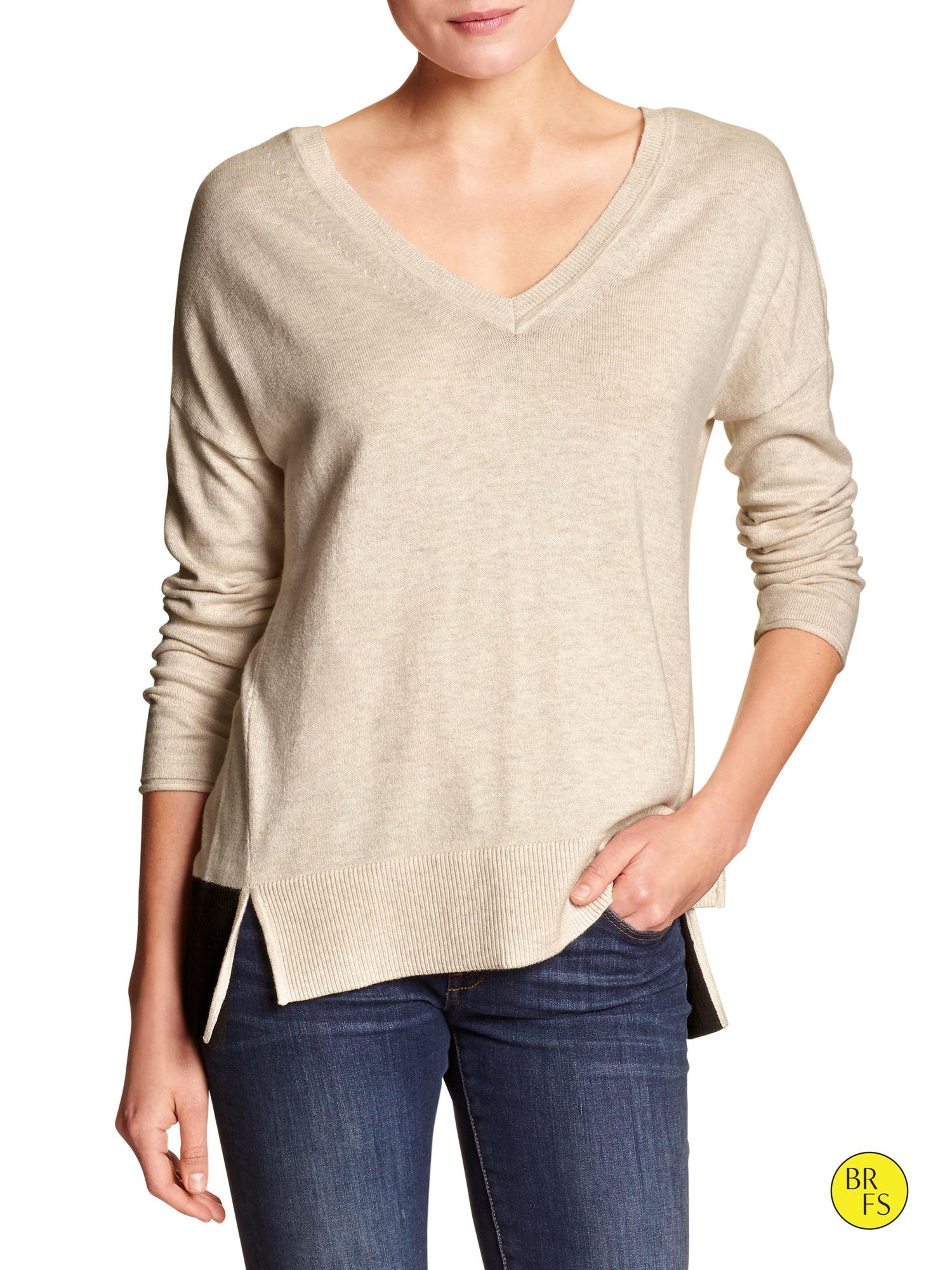 Factory Hi-Lo Vee Sweater | Banana Republic