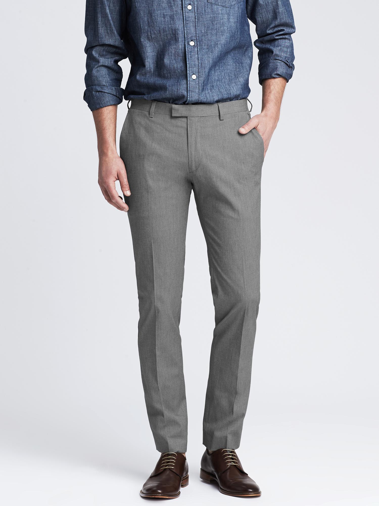 Modern Slim Textured Gray Suit Trouser | Banana Republic