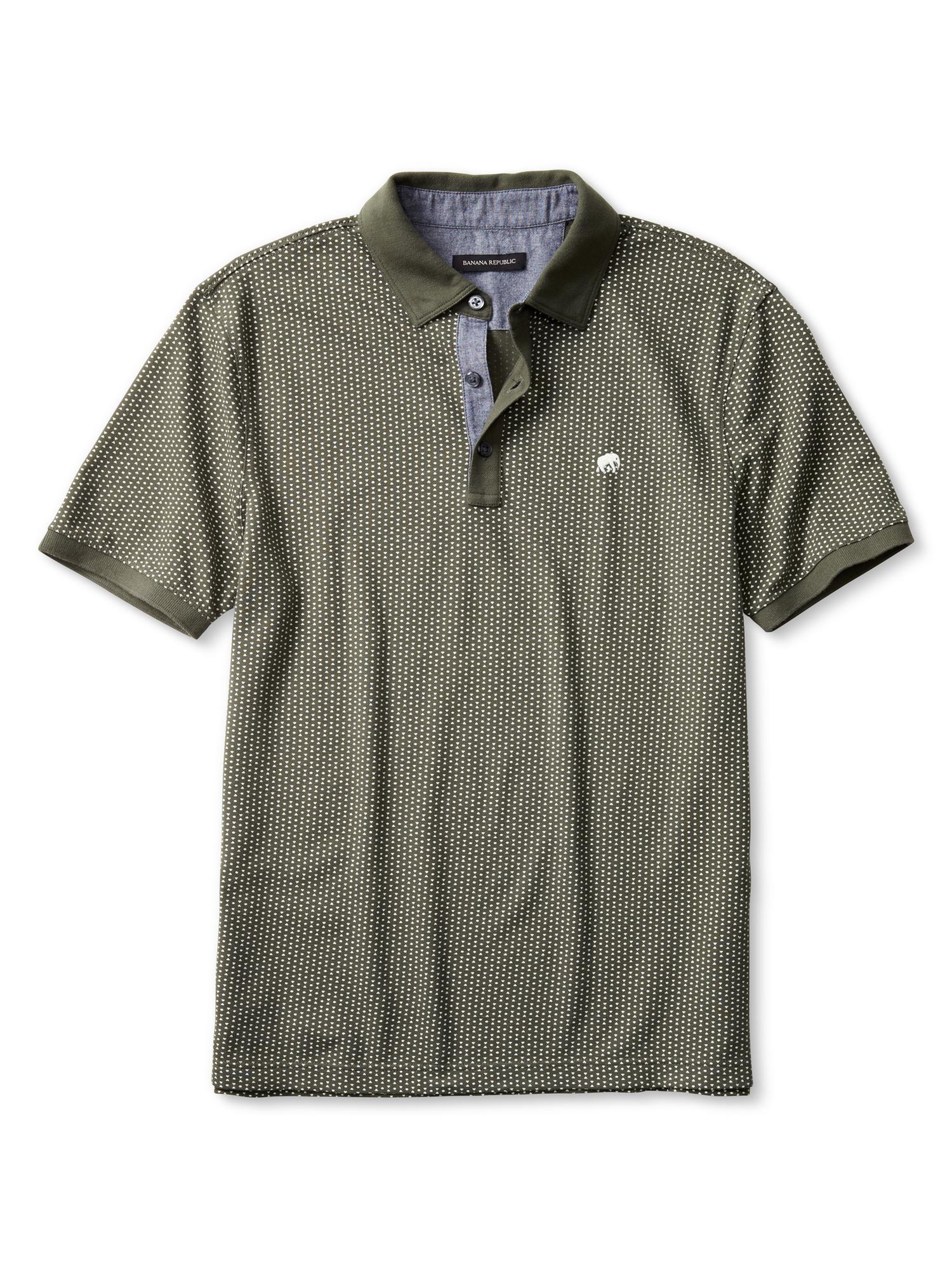Micro-Print Pique Polo | Banana Republic