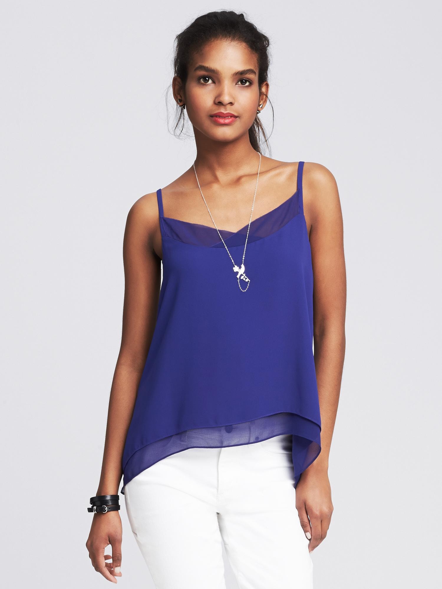 Double-Layer Split-Back Cami | Banana Republic