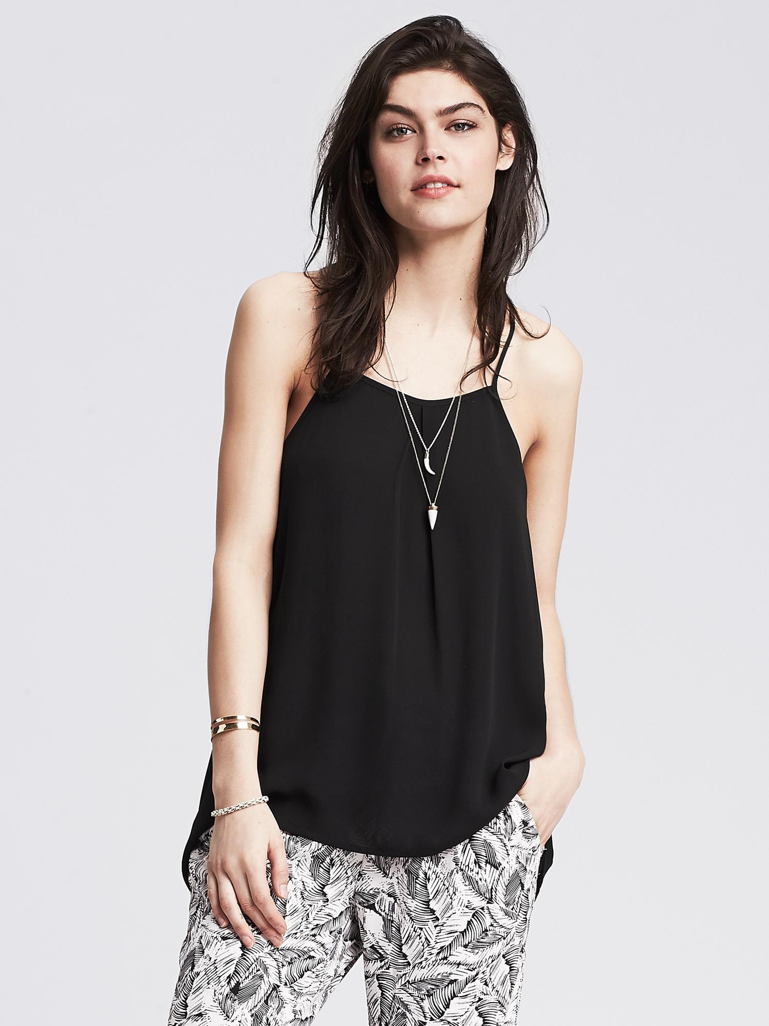 Pleated High/Low Cami | Banana Republic