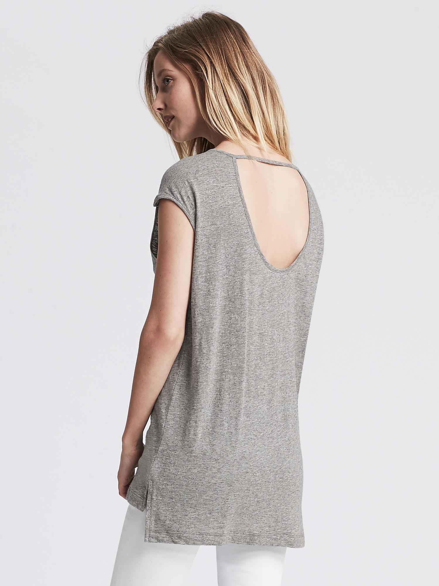 Cutout-Back Drapey Top | Banana Republic