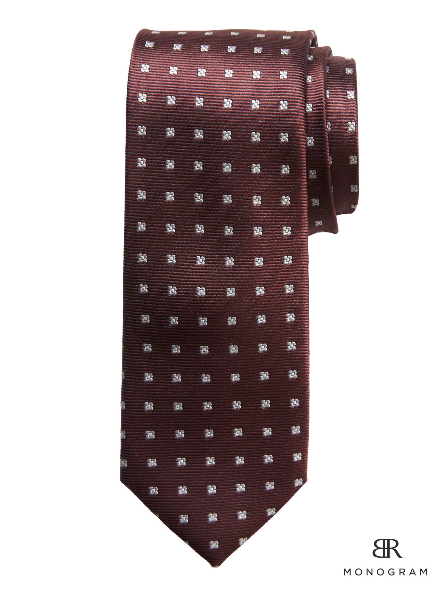 BR Monogram Floral Silk Tie | Banana Republic